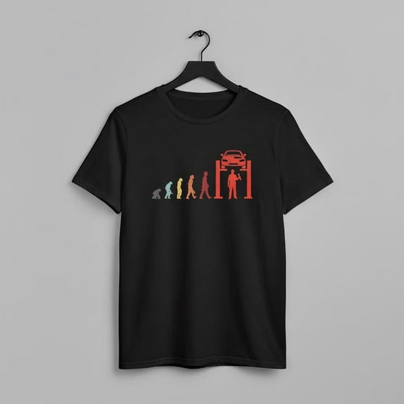 Evolution of Man Car Mechanic Automotive Graphic Tee Work Shop Shirt ...