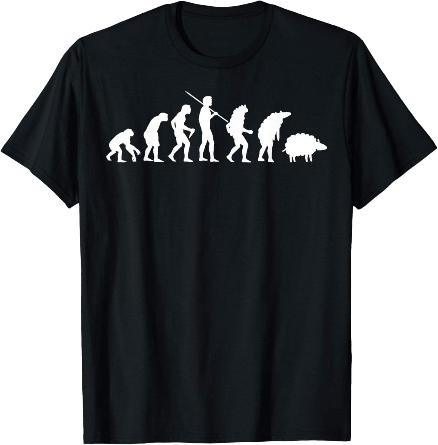 Evolution of Man to Sheep - Funny Wake Up Sheeple Conspiracy T-Shirtmen ...