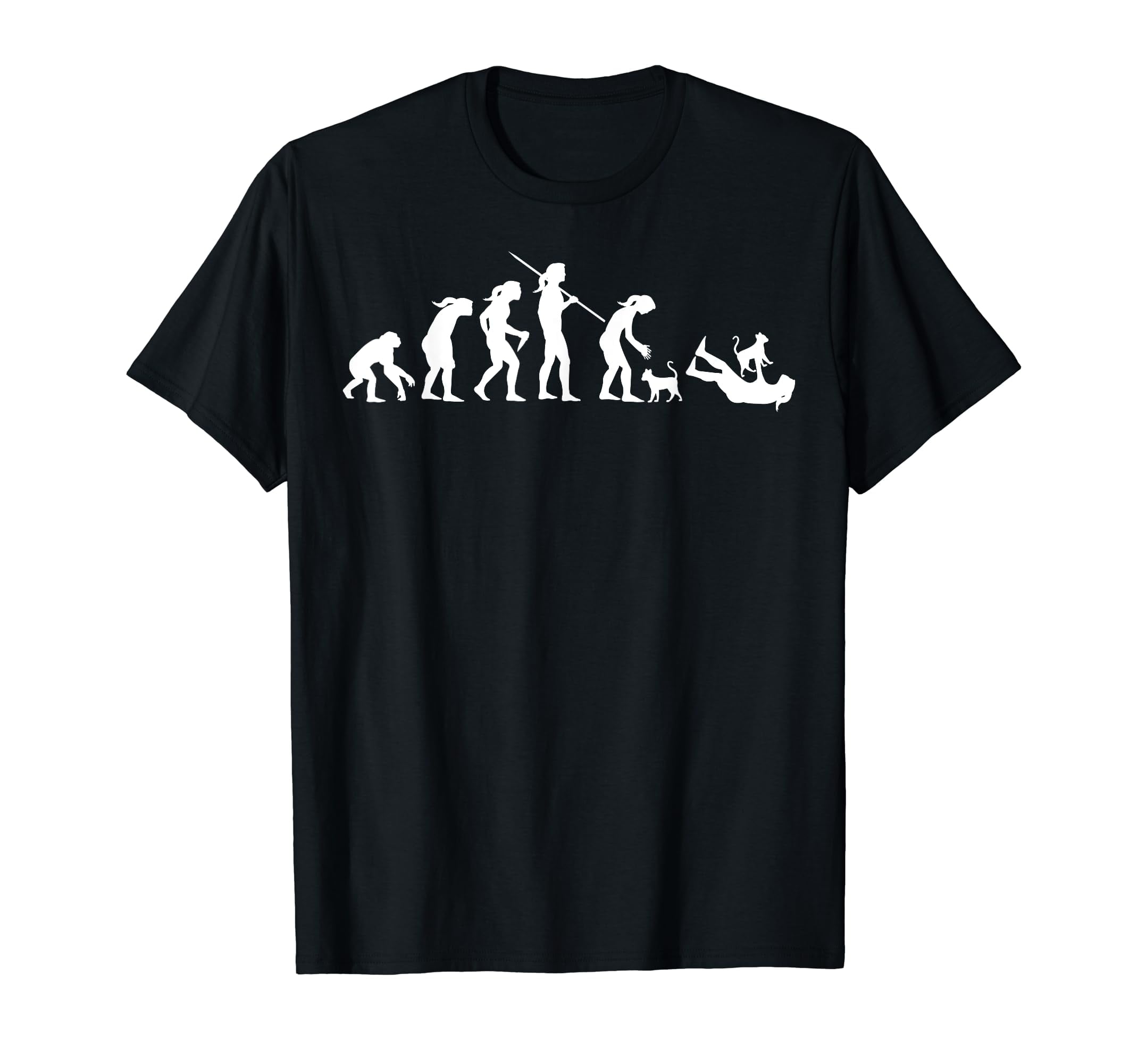 Evolution of Woman With Cats - Funny Cat Lover, Cat Mom Dad T-Shirt ...