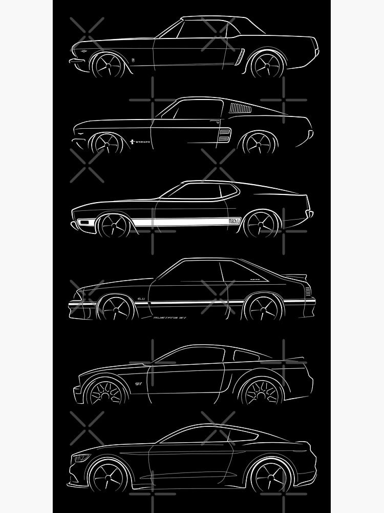 Evolution of the Ford Mustang Poster Framed-unframed - Walmart.com