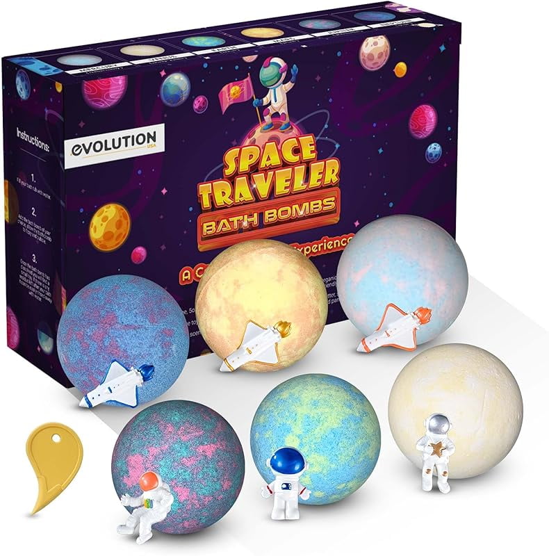 EvolutionUSA Epic Superhero Bath Bombs for Kids, 6 Super Hero Bath ...