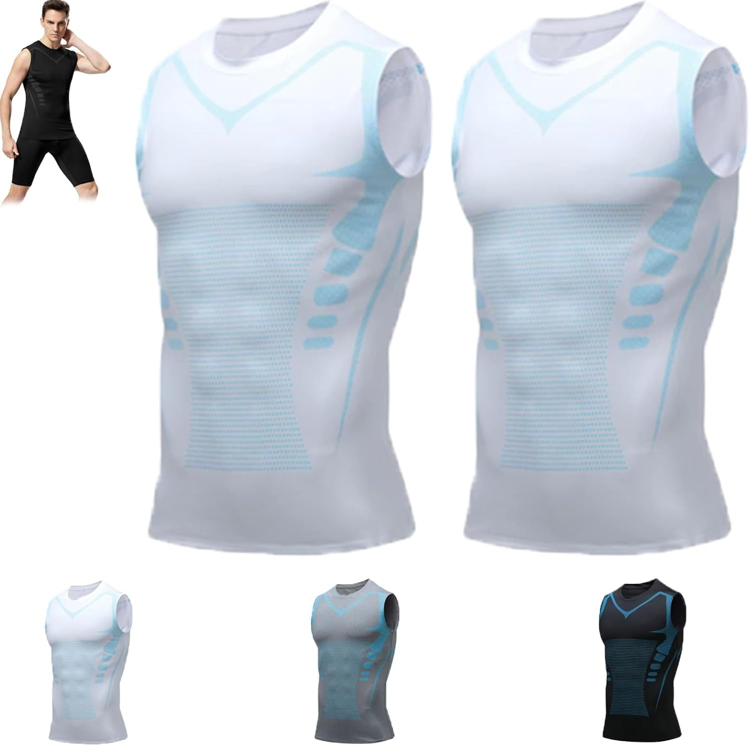 Evolv-V Men Compression Shirt,Version Ionic Shaping Sleeveless Shirt ...