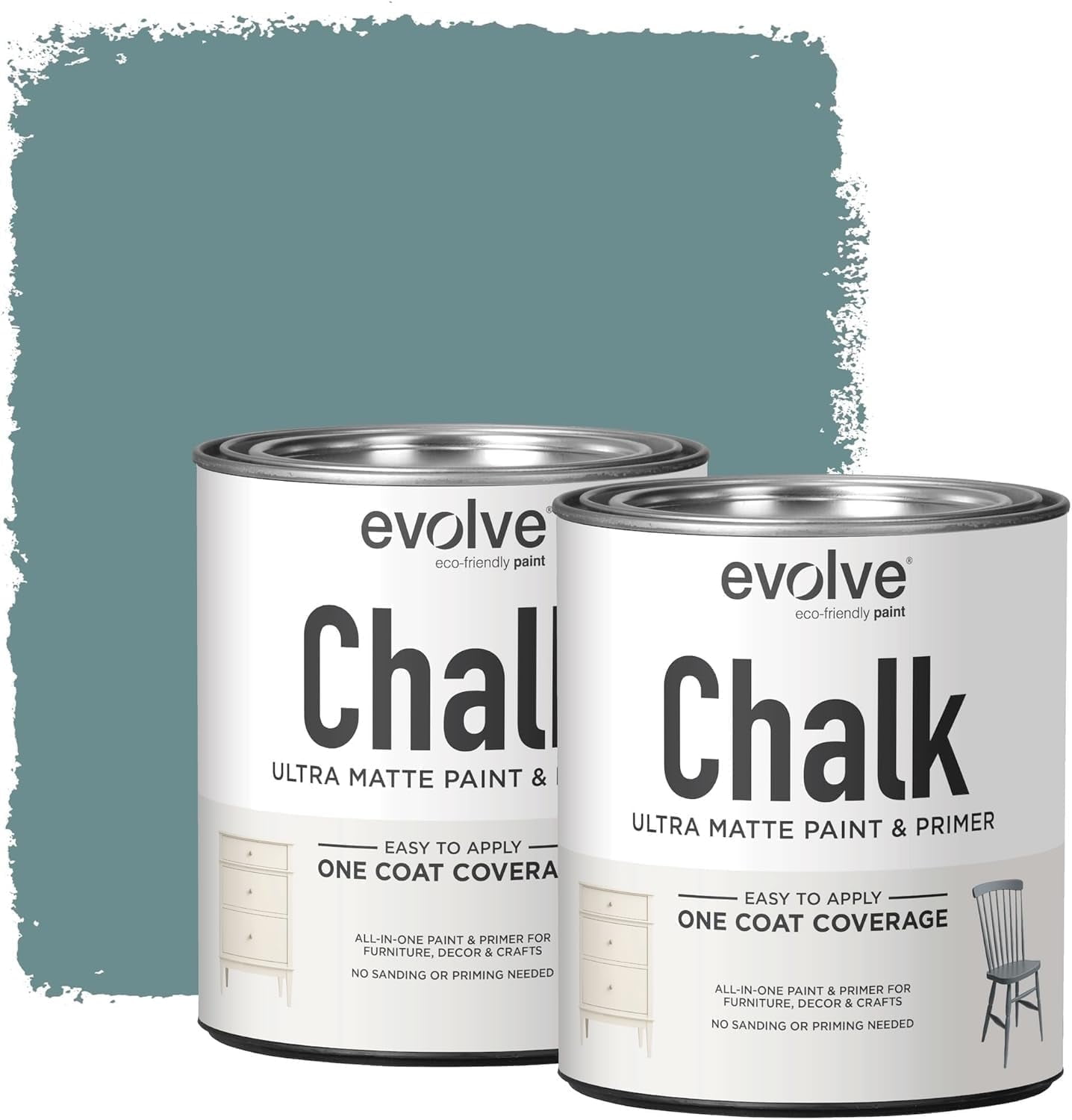 Evolve Ultra Matte Chalk Paint, Eco-Friendly Paint and Primer, Sea ...