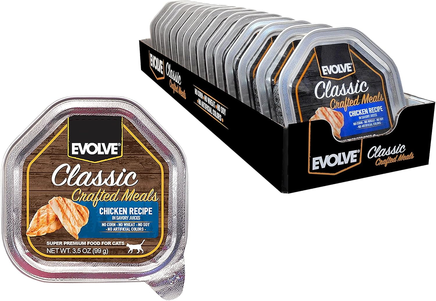 Evolve Classic Crafted Meals Chicken Recipe Wet Cat Food, 3.5 Oz, 15 Pack - Walmart Business ...