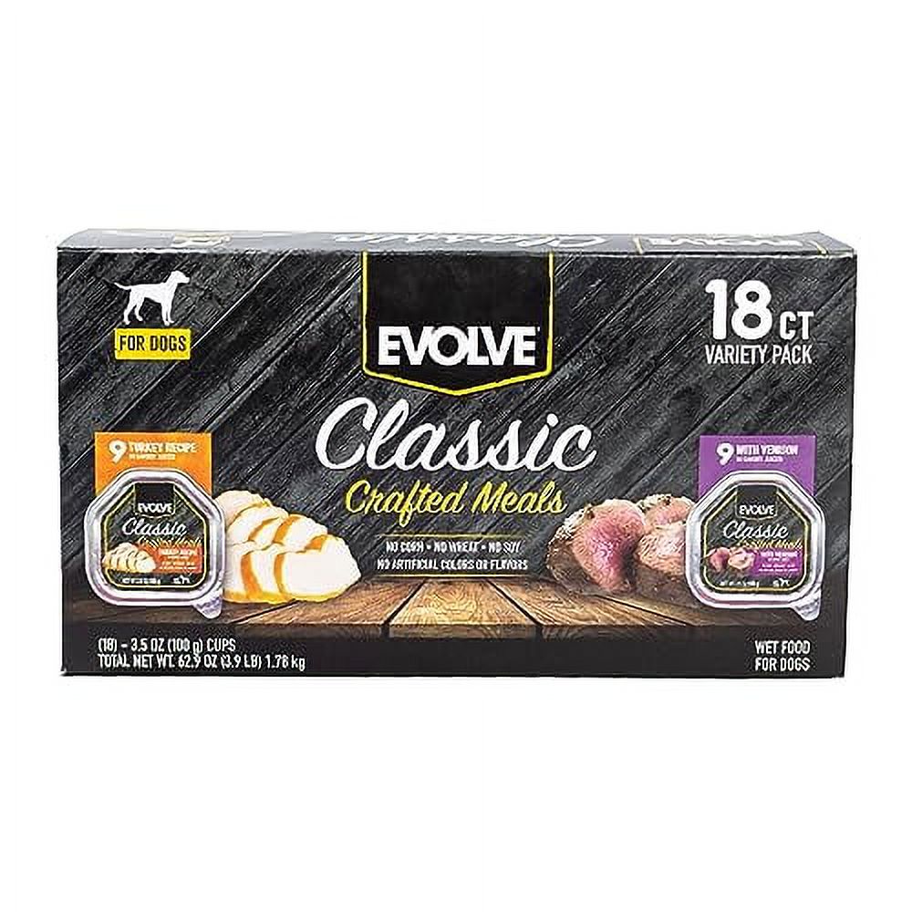 Evolve Classic Crafted Meals Variety Pack Turkey Recipe & with Venison ...