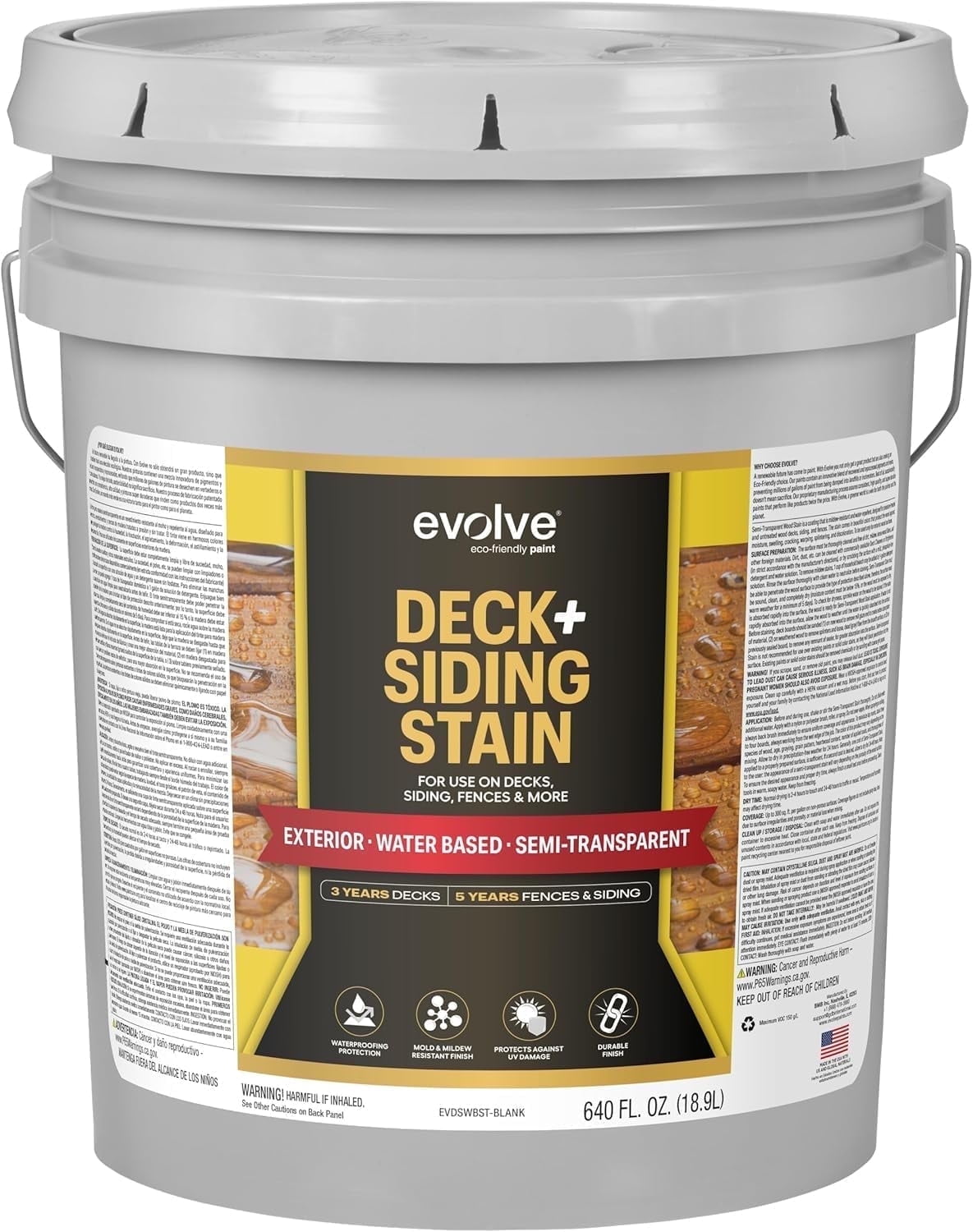 Evolve Semi-Transparent Water Based Wood Stain, Fence Stain & Deck ...