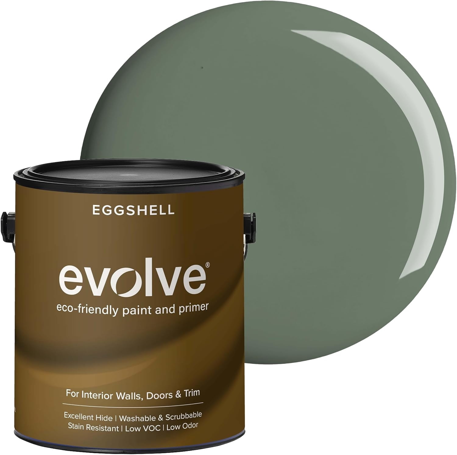 Evolve Eco-Friendly Eggshell Acrylic Latex Paint and Primer, One Coat ...