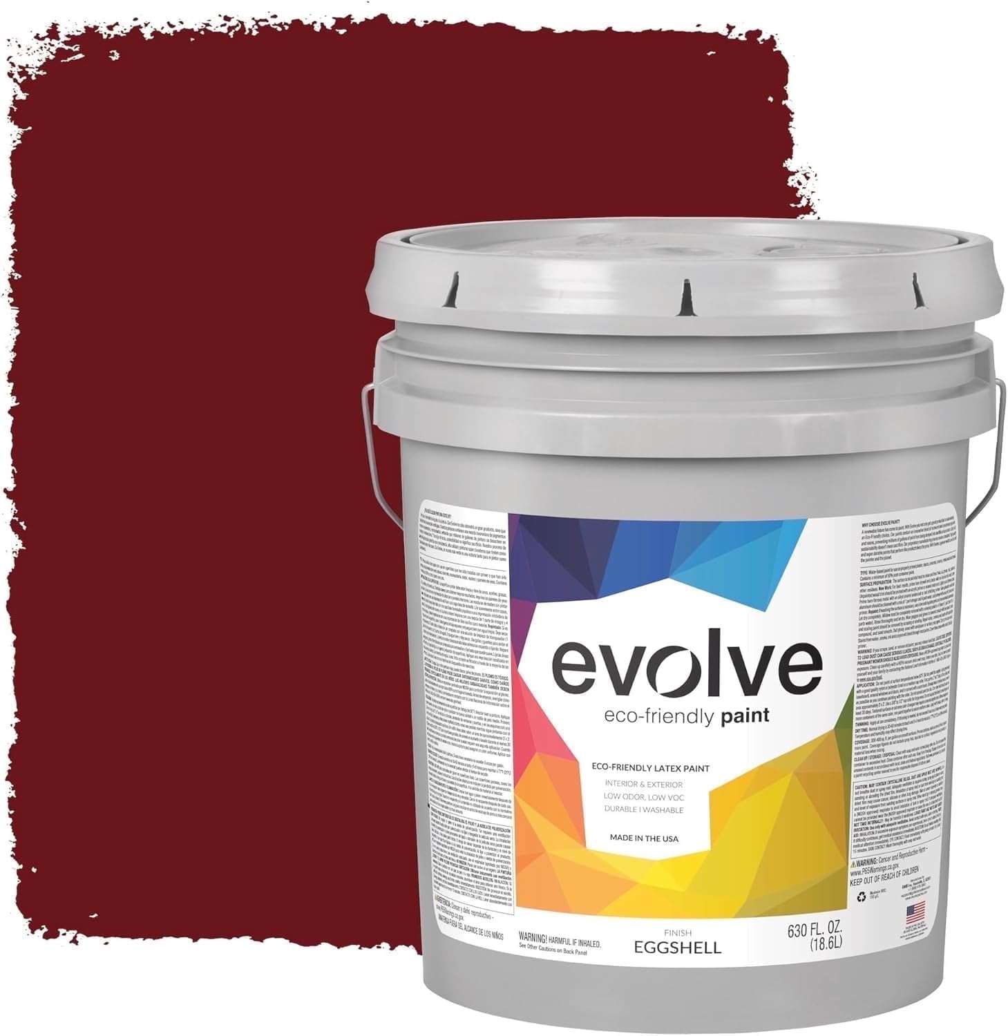 Evolve Eco-Friendly Eggshell Acrylic Latex Paint and Primer, One Coat ...