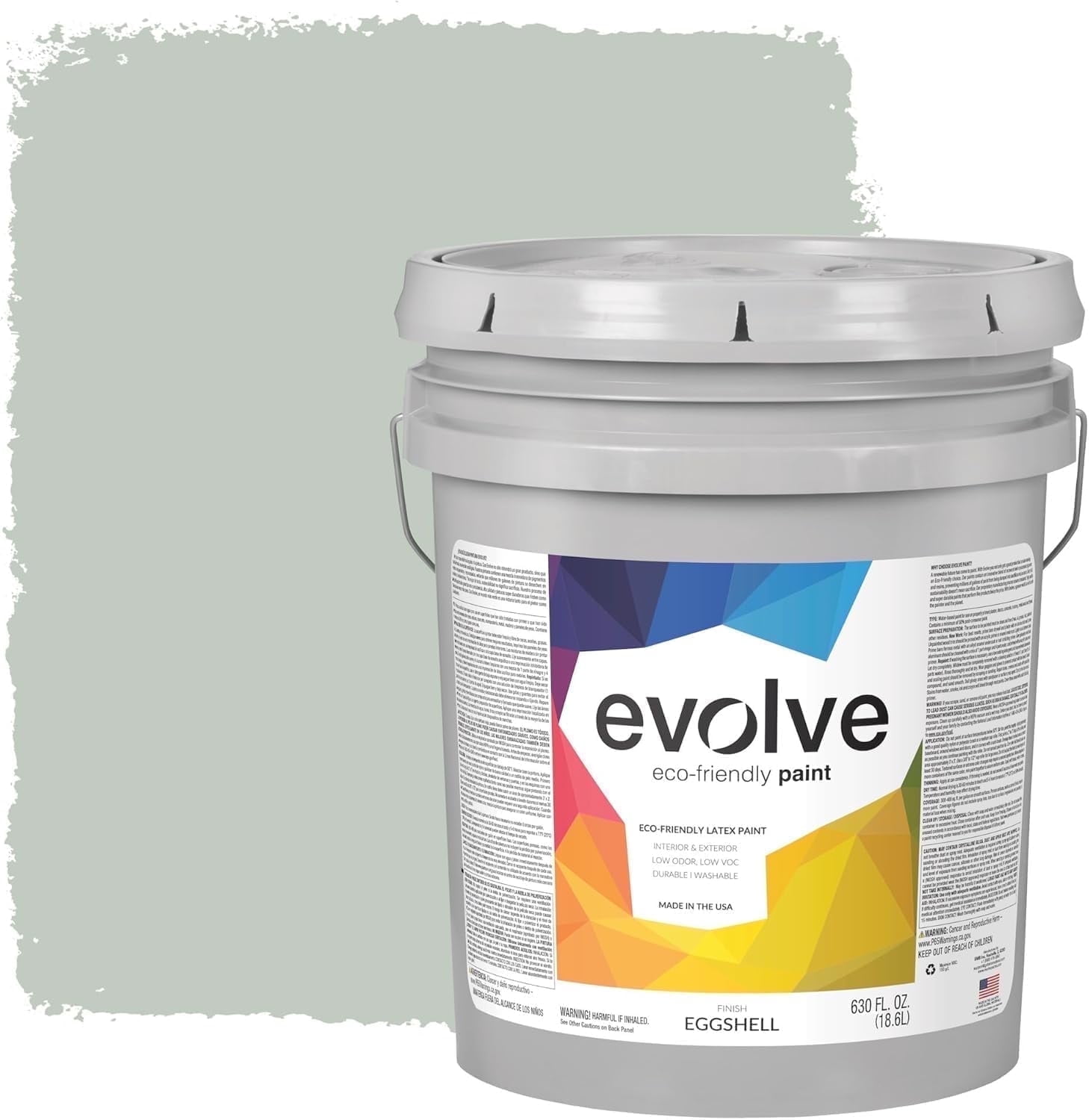Evolve Eco-Friendly Eggshell Acrylic Latex Paint and Primer, One Coat ...