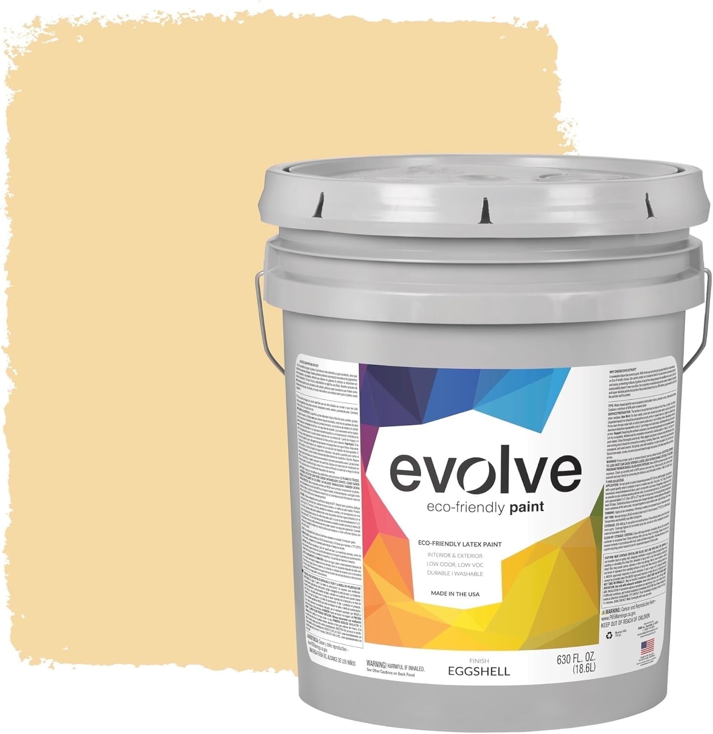 Evolve Eco-Friendly Eggshell Acrylic Latex Paint and Primer, One Coat ...