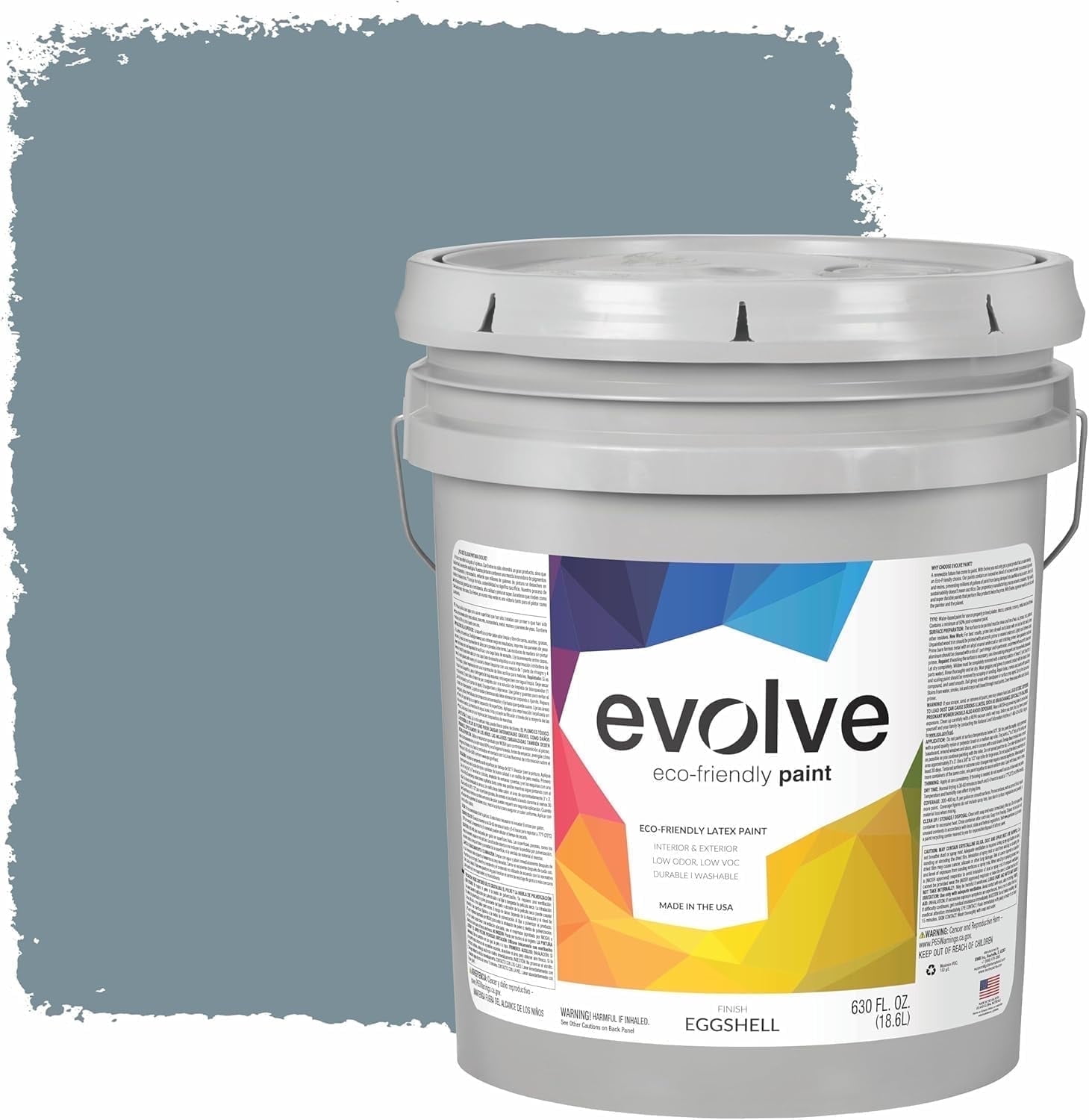 Evolve Eco-Friendly Eggshell Acrylic Latex Paint and Primer, One Coat ...