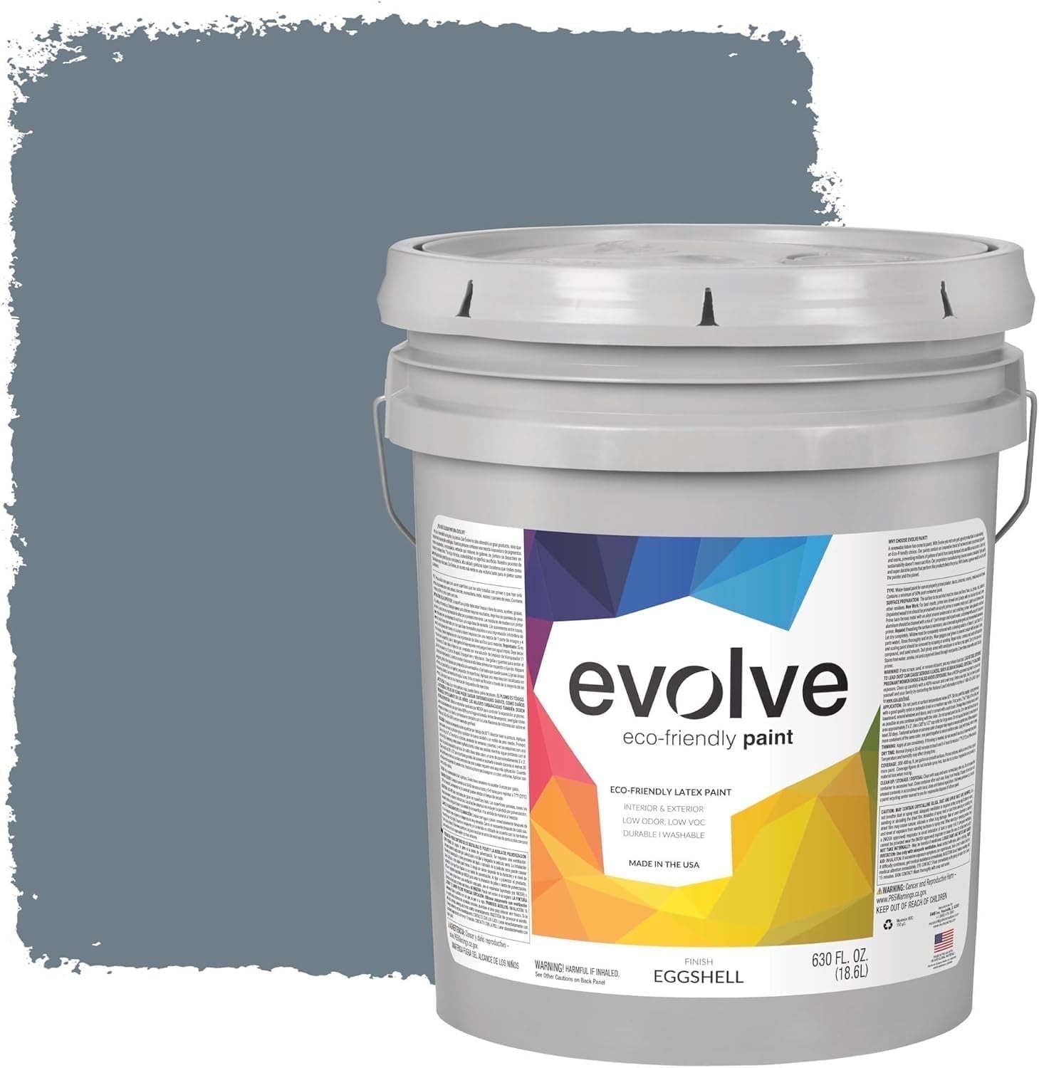 Evolve Eco-Friendly Eggshell Acrylic Latex Paint and Primer, One Coat ...