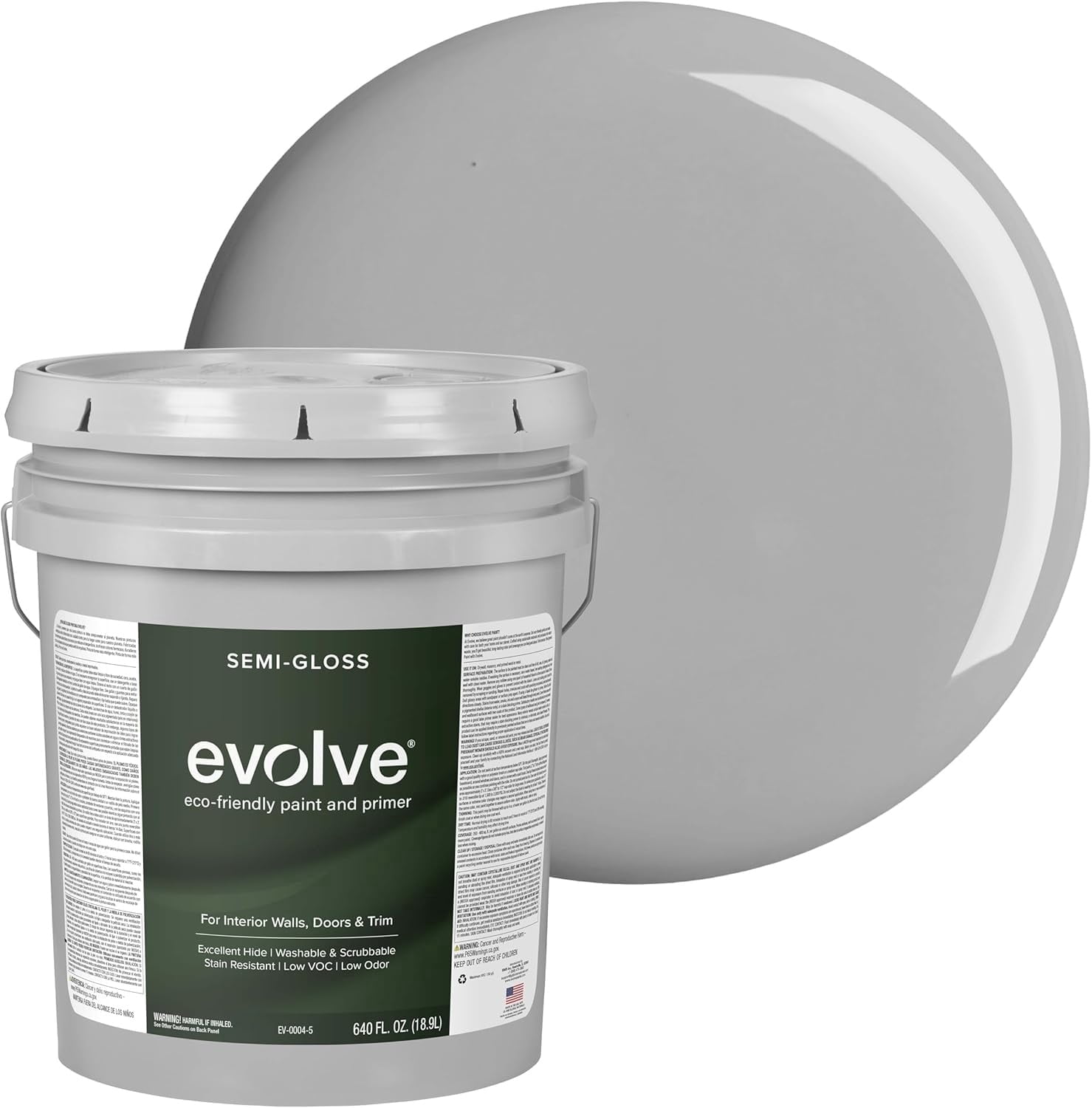 Evolve Eco-Friendly Graphite Gray Semi-Gloss Acrylic Latex Paint and ...
