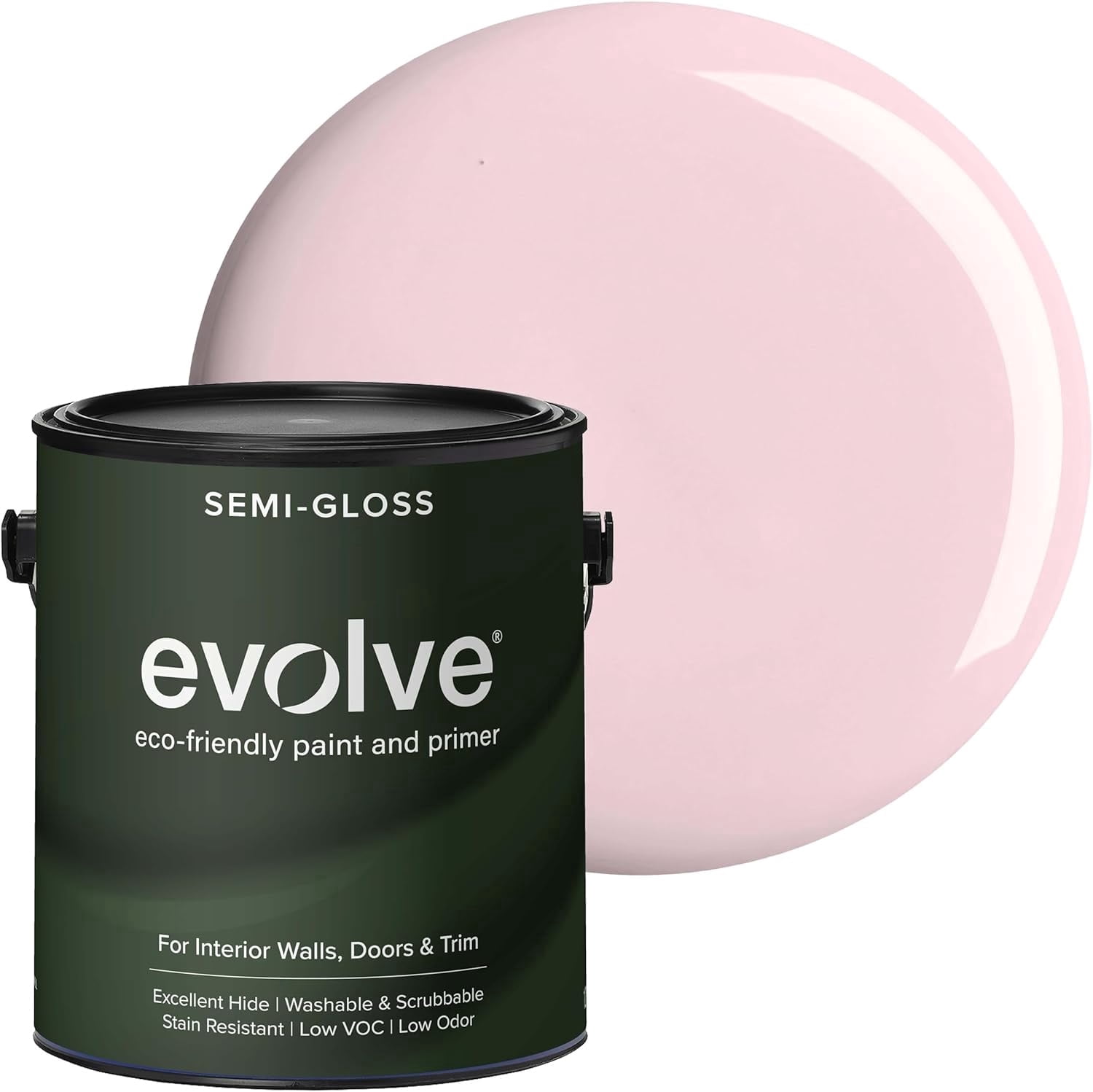 Evolve Eco-Friendly Posy Pink Semi-Gloss Acrylic Latex Paint and Primer ...