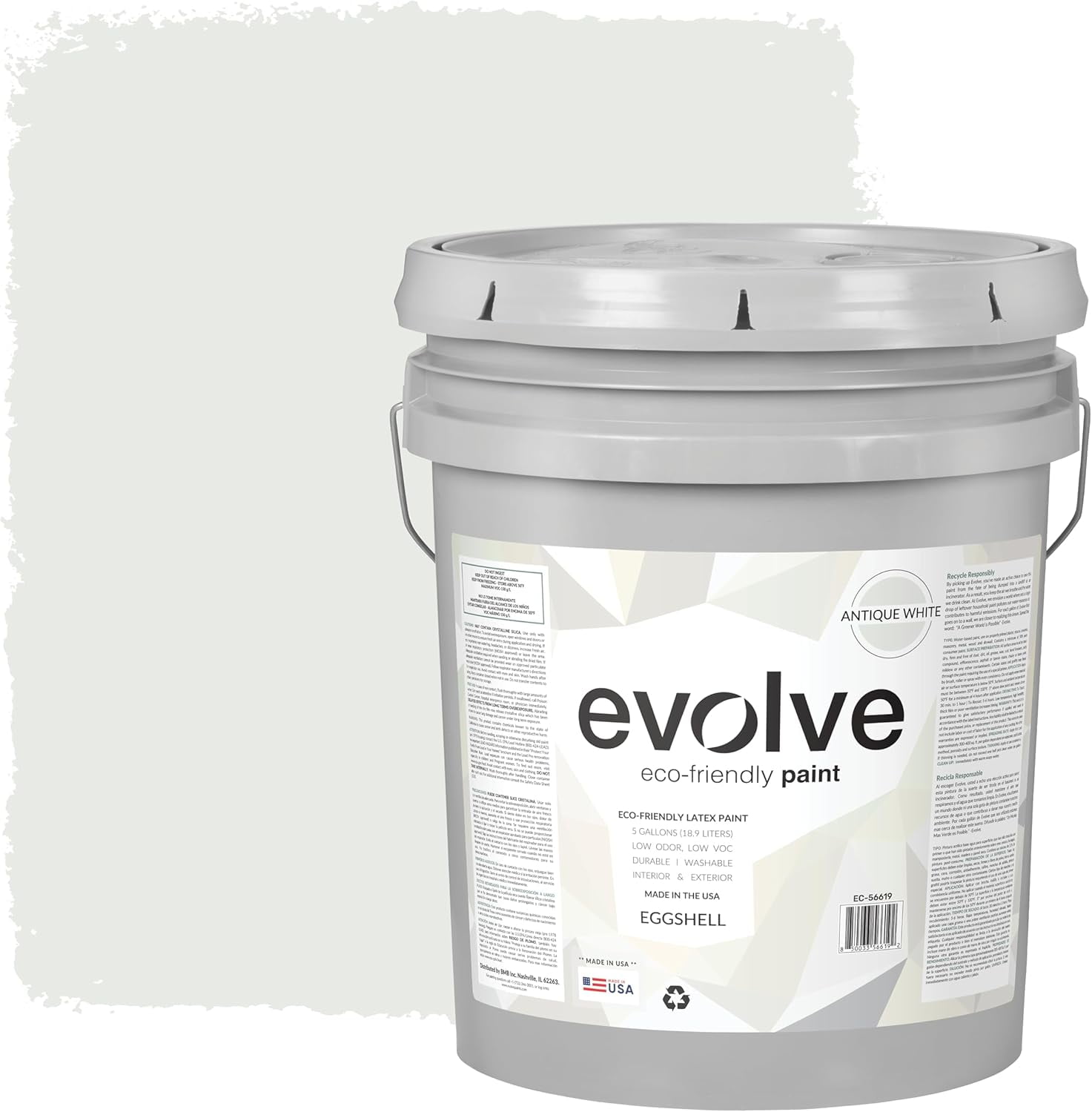 Evolve 5-Gallon Antique White Latex Eggshell Finish Paint with Primer ...