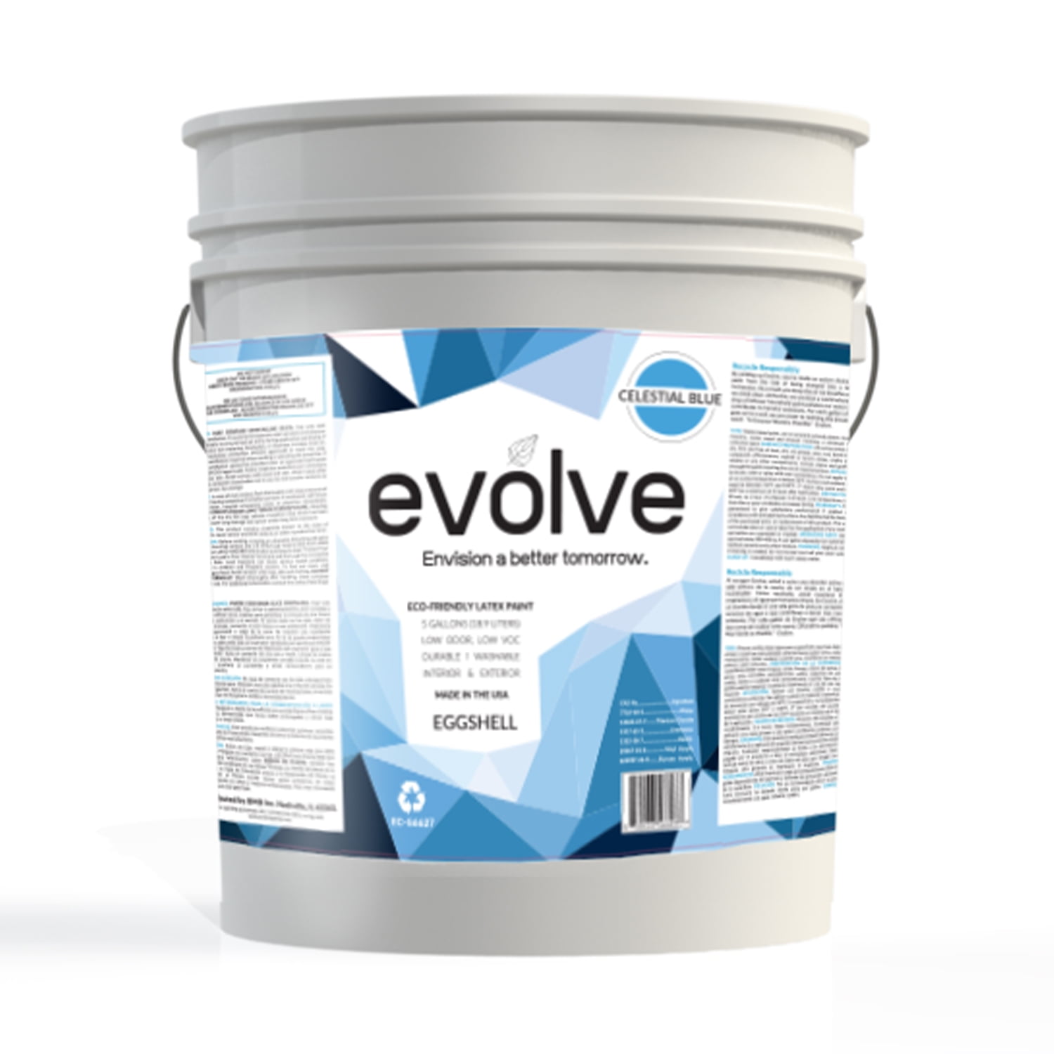 Evolve Interior Exterior Latex Eggshell Finish Celestial Blue (5G) - Walmart.com