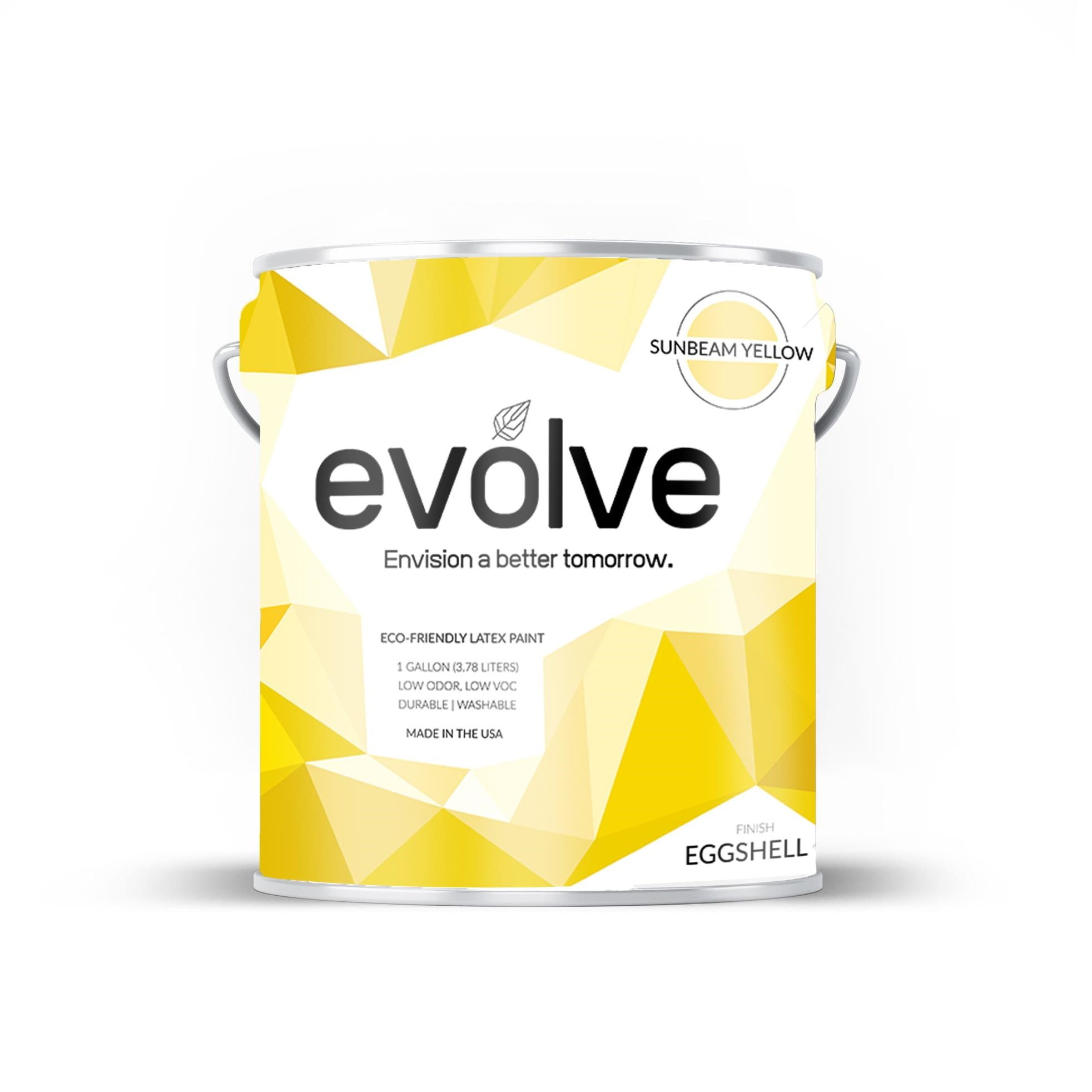 Evolve Interior Exterior Latex Eggshell Finish Sunbeam Yellow (1G) - Walmart.com