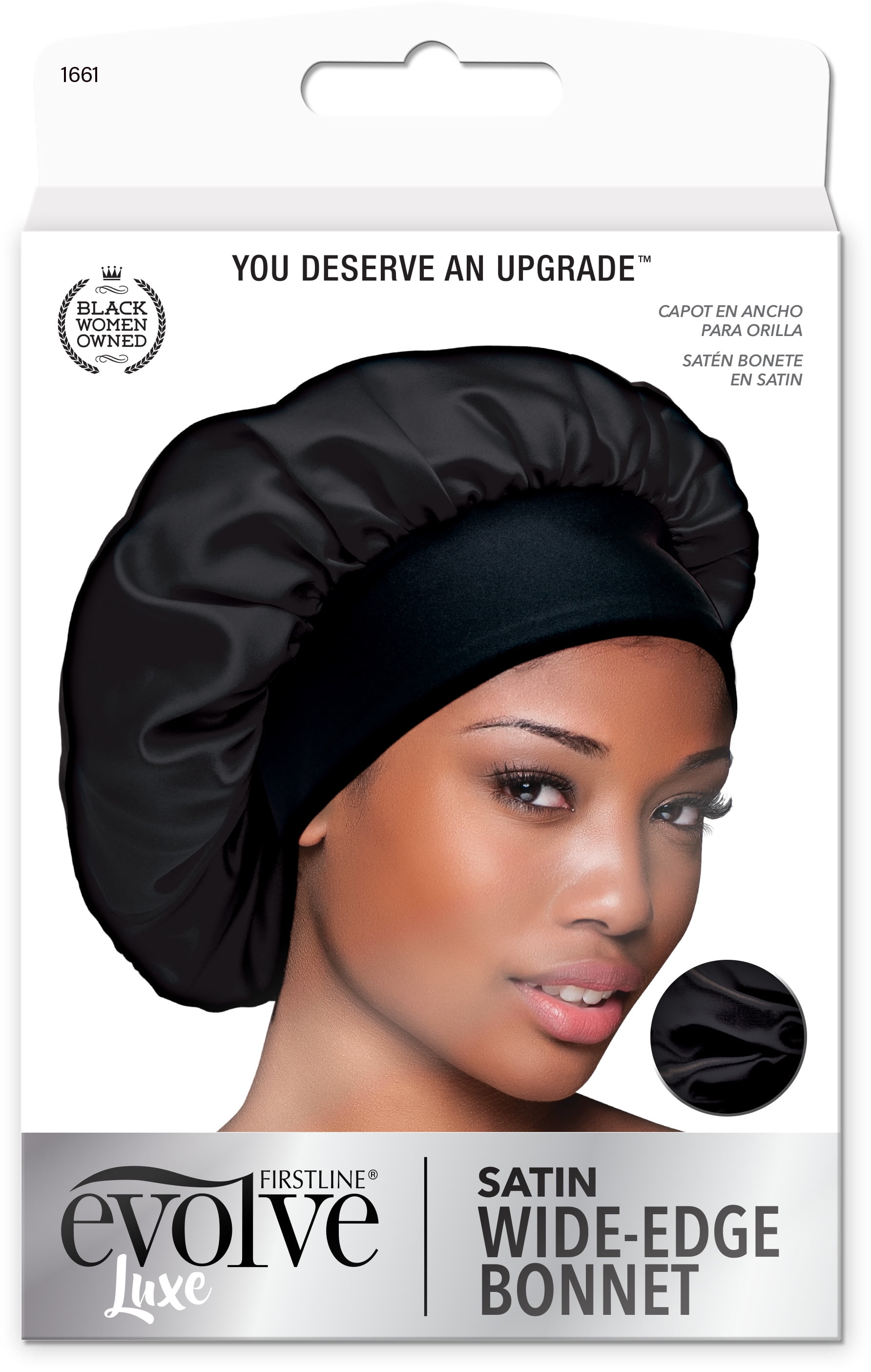 Evolve Luxe Satin Wide Edge Bonnet Black - Walmart.com