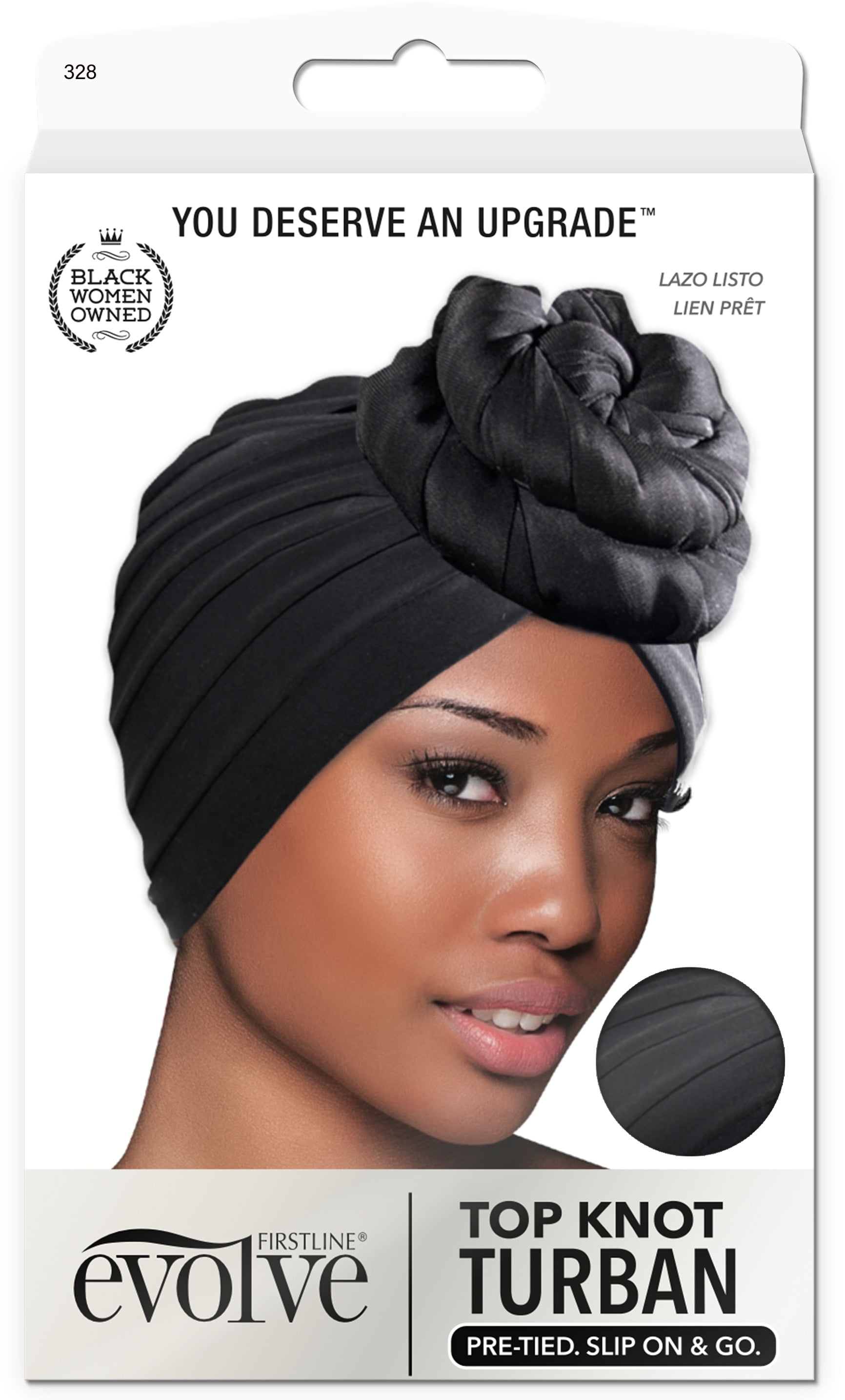 Evolve Top Knot Turban, Black - Walmart.com