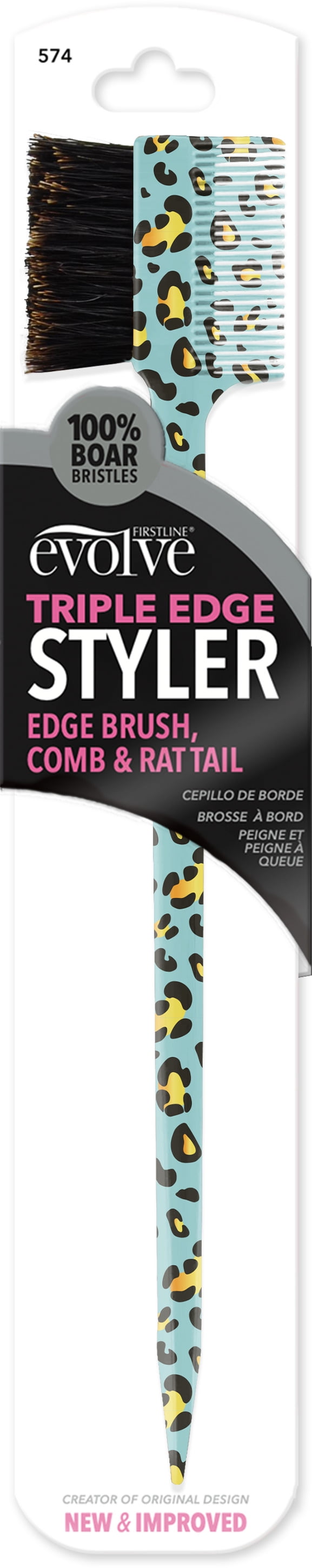 Evolve Triple Edge Styler Brush, 3-in-1 Hair Tool for Sleek Edges and ...