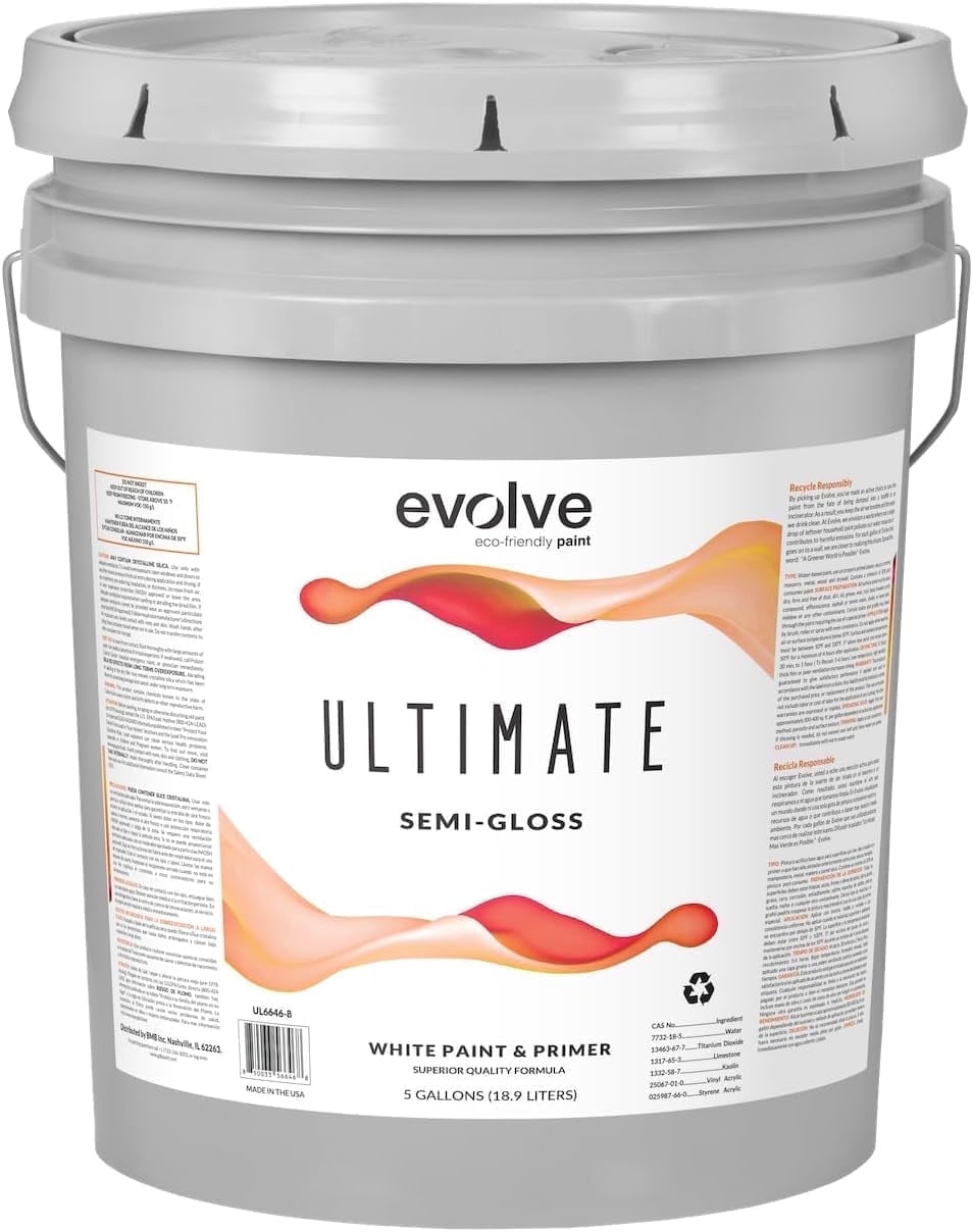 Evolve Ultimate Latex White Paint & Primer with Semi Gloss Finish ...