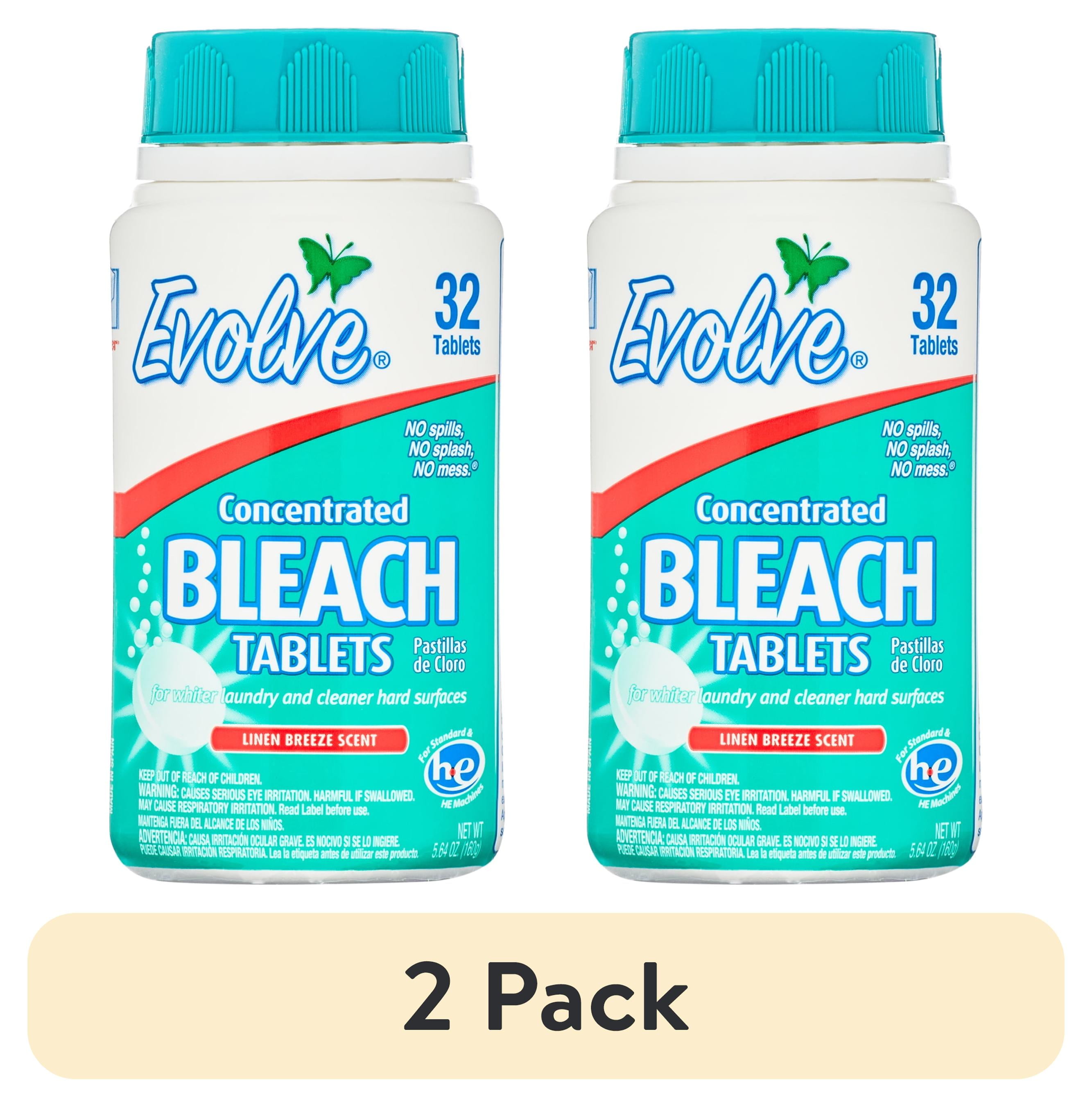 (2 pack) Evolve Ultra Concentrated Bleach Tablets, Linen Breeze Scent ...