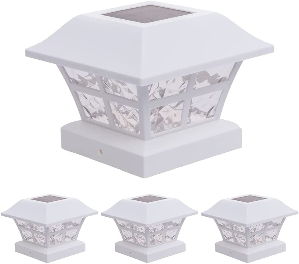 Evolve White Solar Post Cap Lights - 4x4 Post Caps and Outdoor Post ...