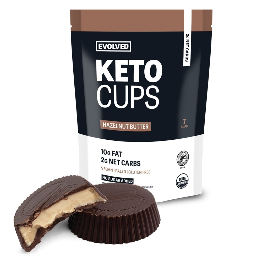 Evolved Keto Cups - Hazelnut Butter Chocolate, 7 Cups - Low Sugar ...