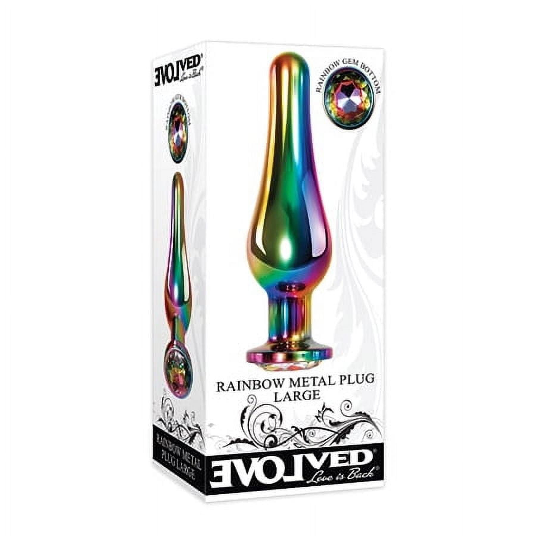 Evolved Rainbow Metal Anal Plug With Rainbow Gemstone Base Large ...