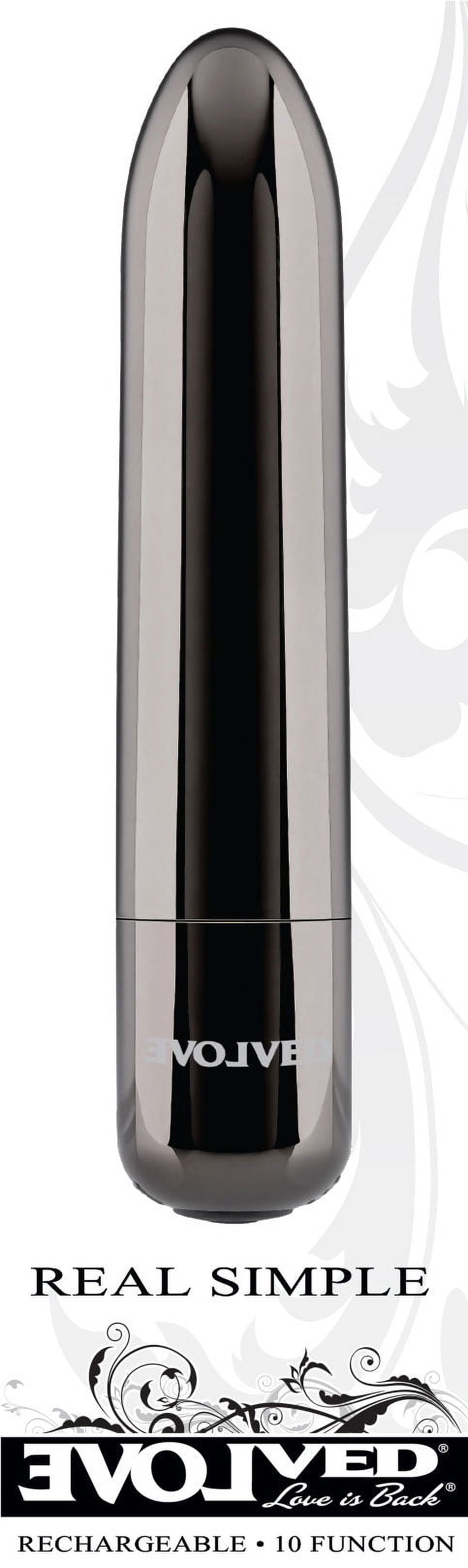 Evolved Real Simple 10-Speed Rechargeable Bullet Vibrator in Black ...