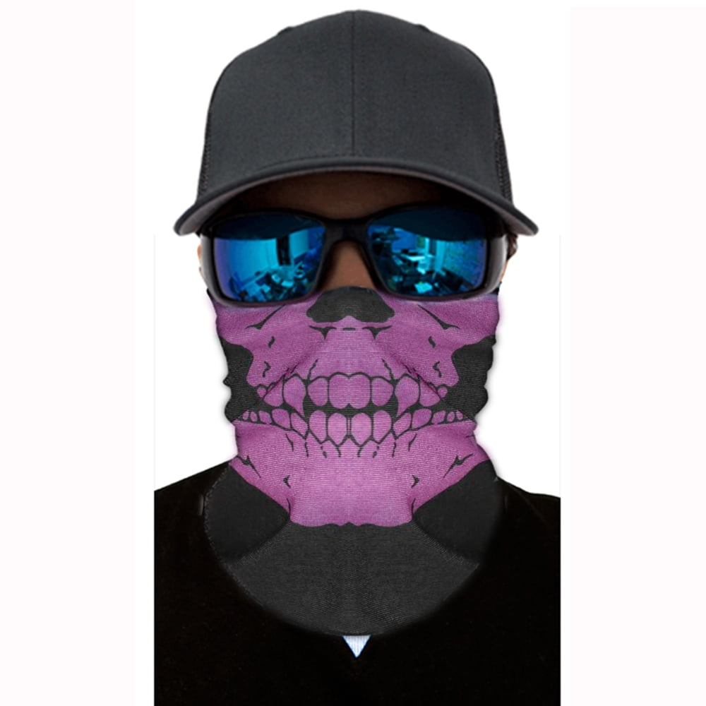 Evomosa 6 Color Skull Face Ski Mask Unisex Biker Headband, Half Face ...