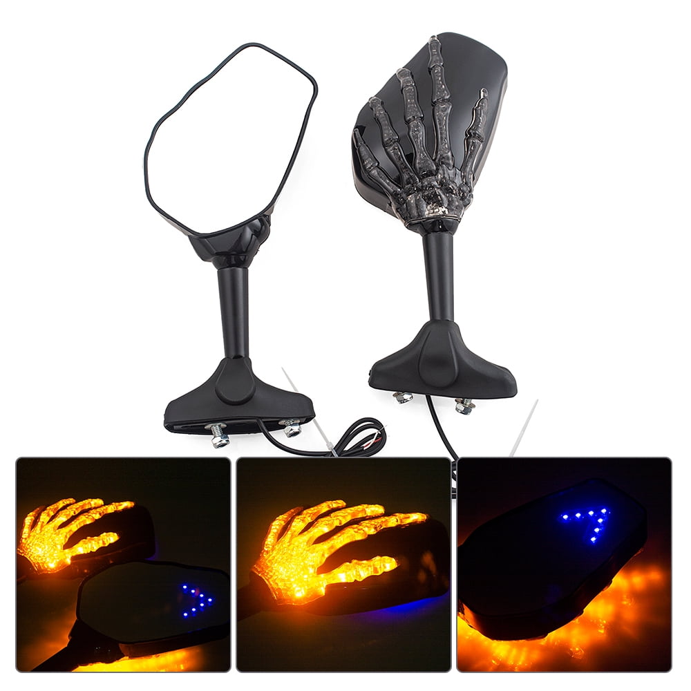 Evomosa Halloween Motorcycle Signal Light Rear View Mirror, Fire Hand ...