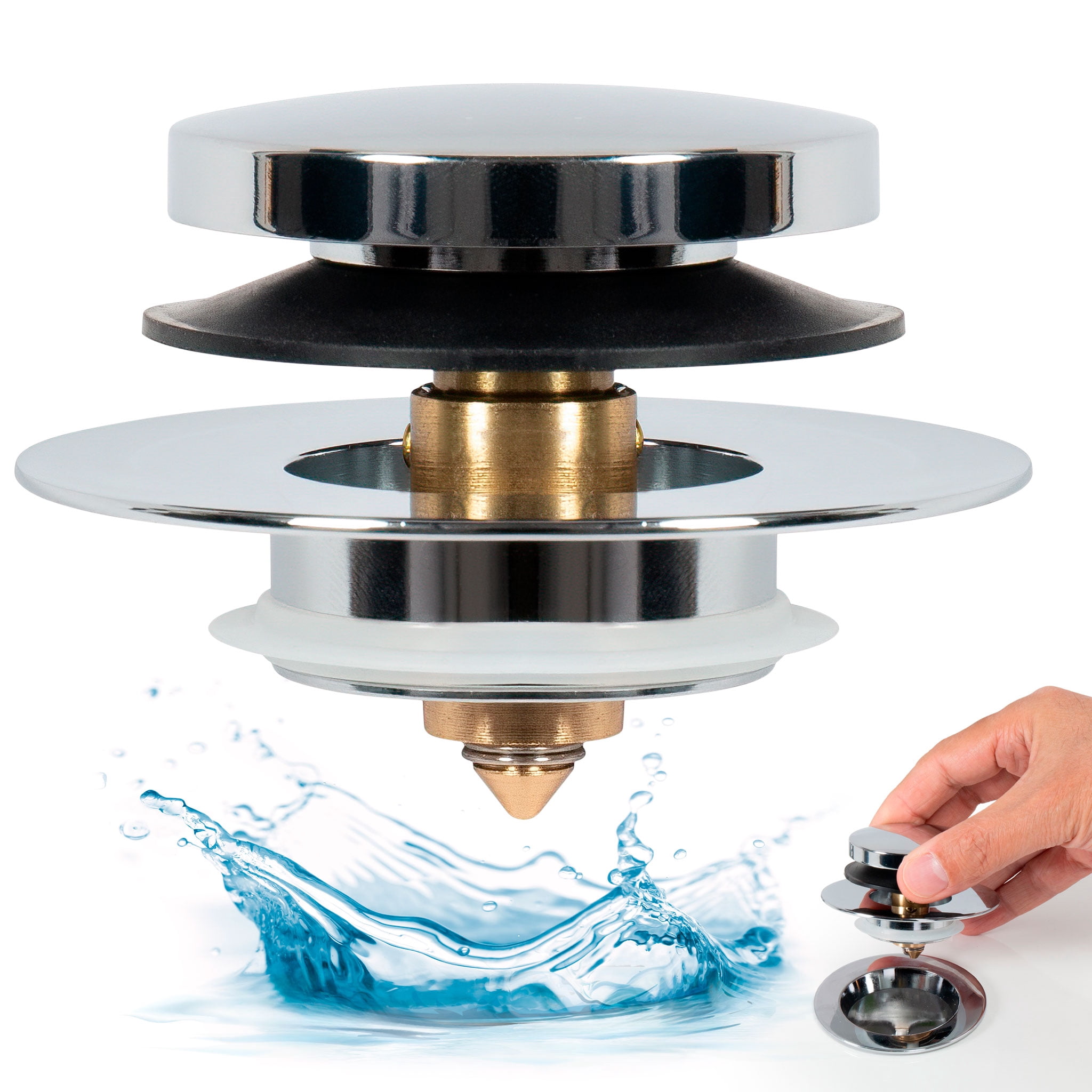 Evoring Universal Tip Toe Bathtub Drain Plug & Stopper – Easy Install ...