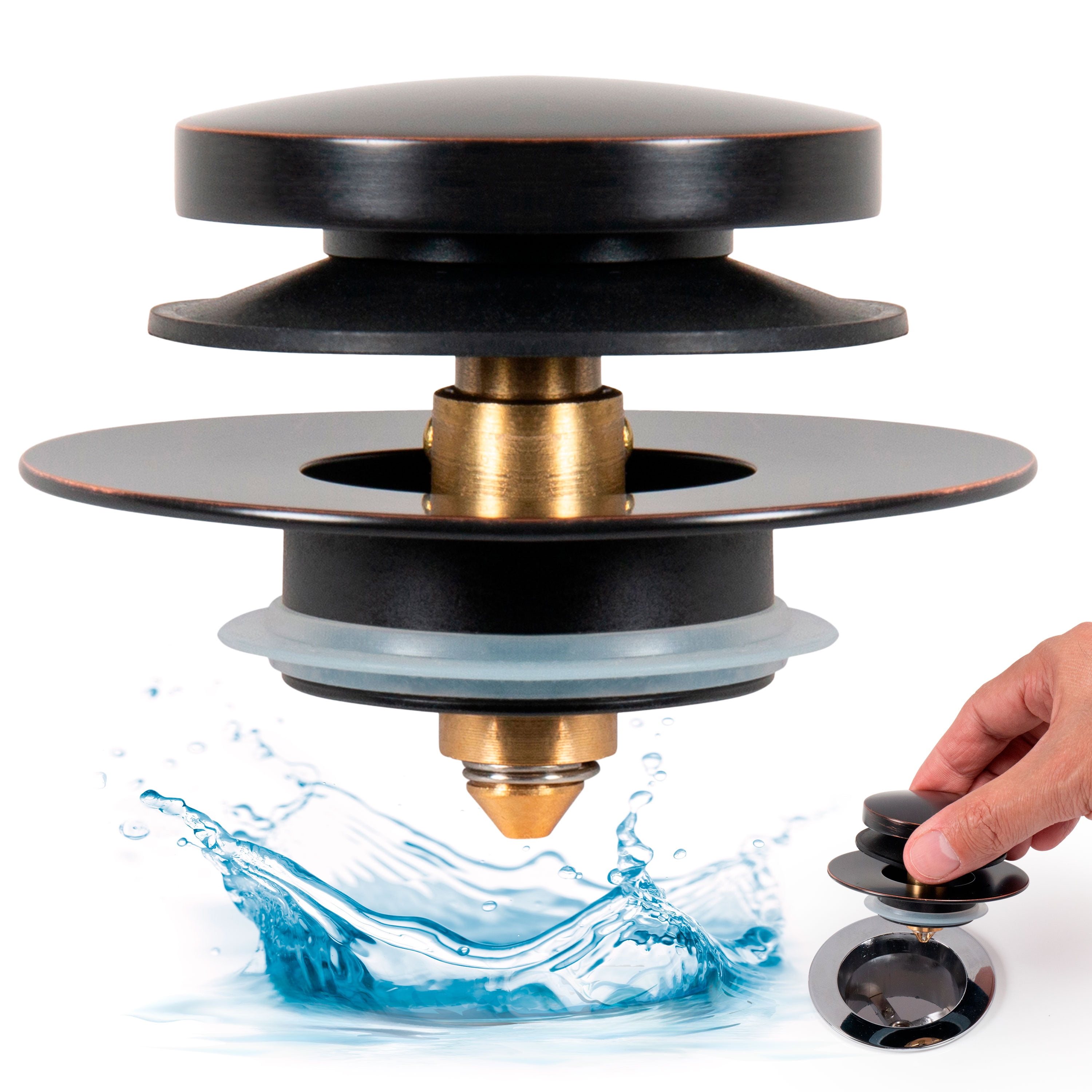 Evoring Universal Tip Toe Bathtub Drain Plug & Stopper – Easy Install ...