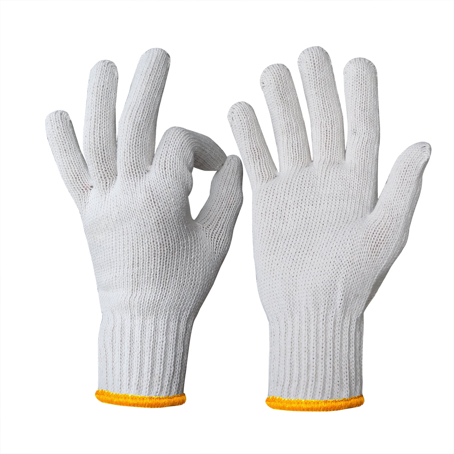 EvridWear 12 Pairs Pack Cotton Polyester String Knit Safety Protection ...