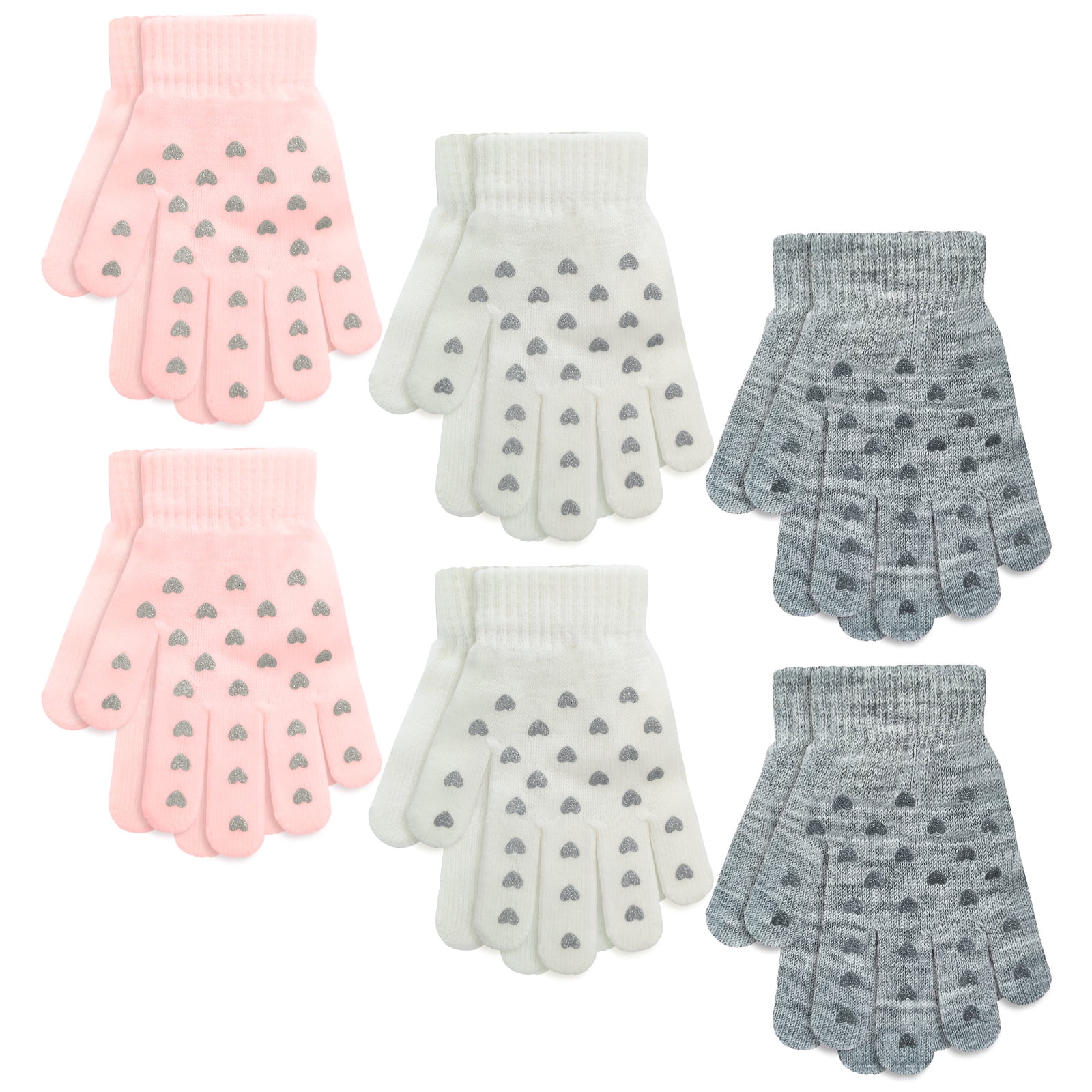 EvridWear Boys Girls Magic Stretch Gripper Gloves 6 Pairs Assortment ...