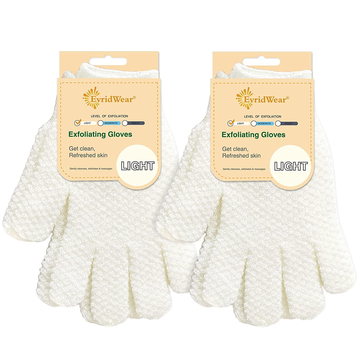 EvridWear Exfoliating Dual Texture Bath Gloves for Shower, Spa, Massage ...
