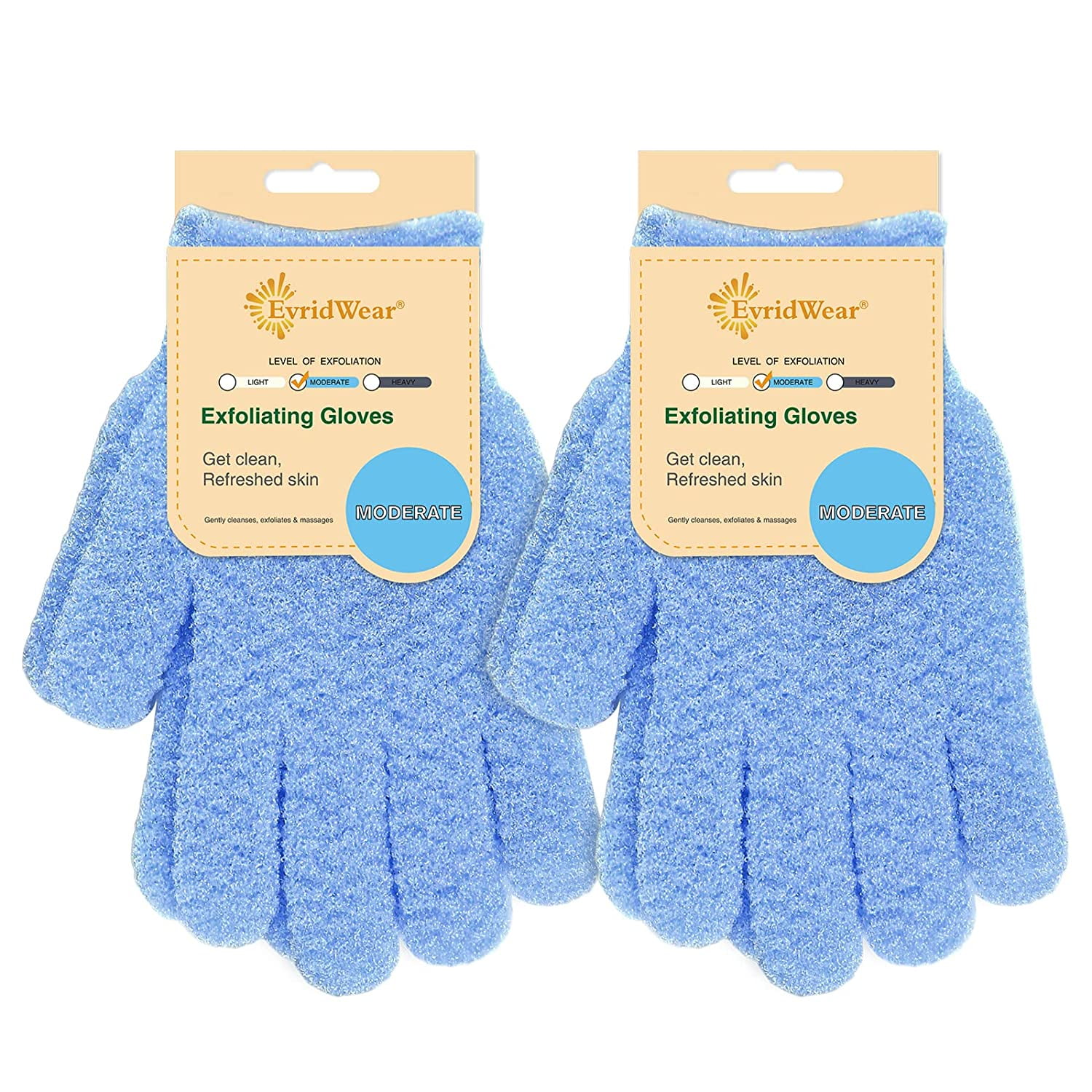 EvridWear Exfoliating Dual Texture Bath Gloves for Shower, Spa, Massage ...