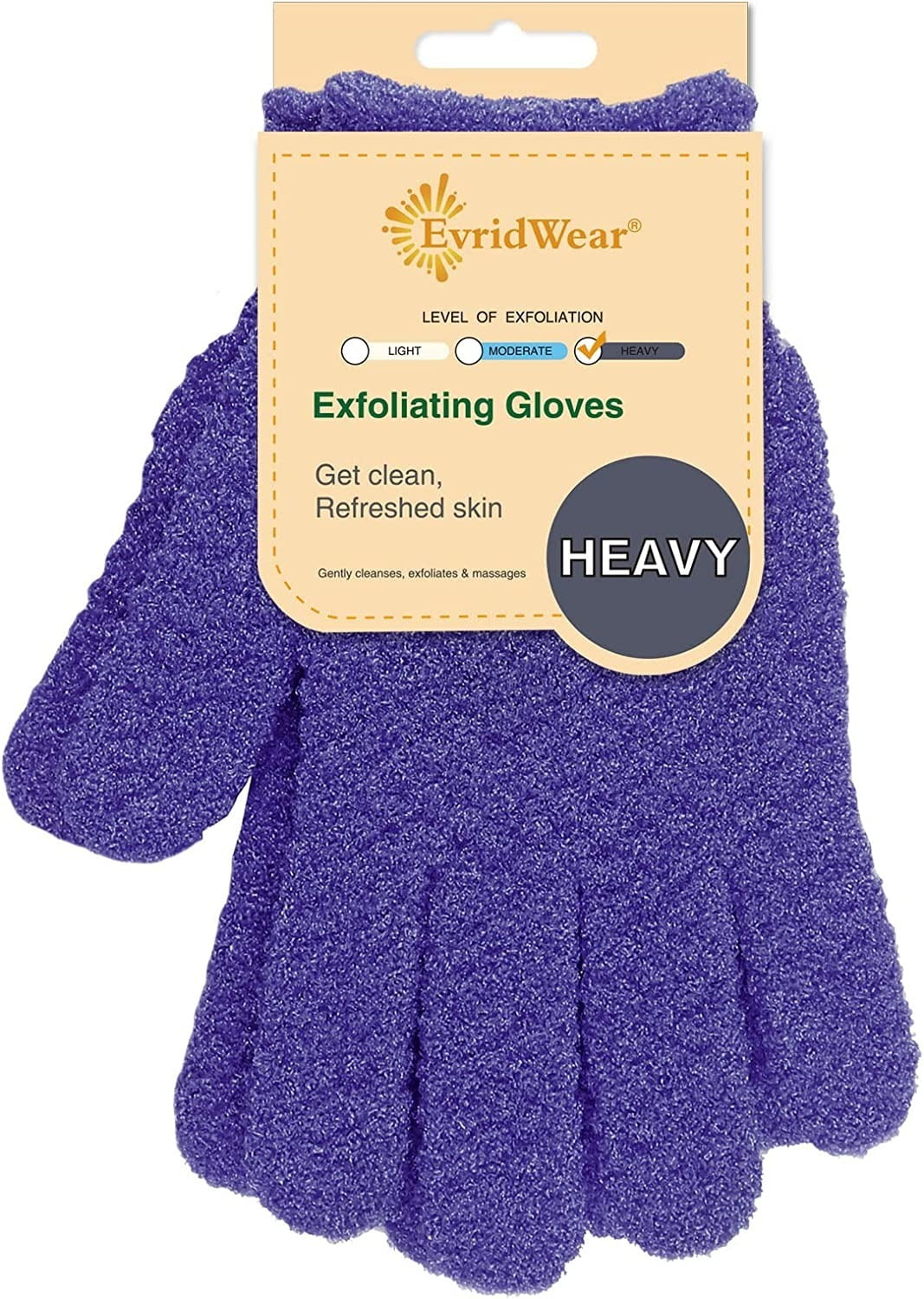 EvridWear Exfoliating Dual Texture Bath Gloves for Shower, Spa, Massage ...