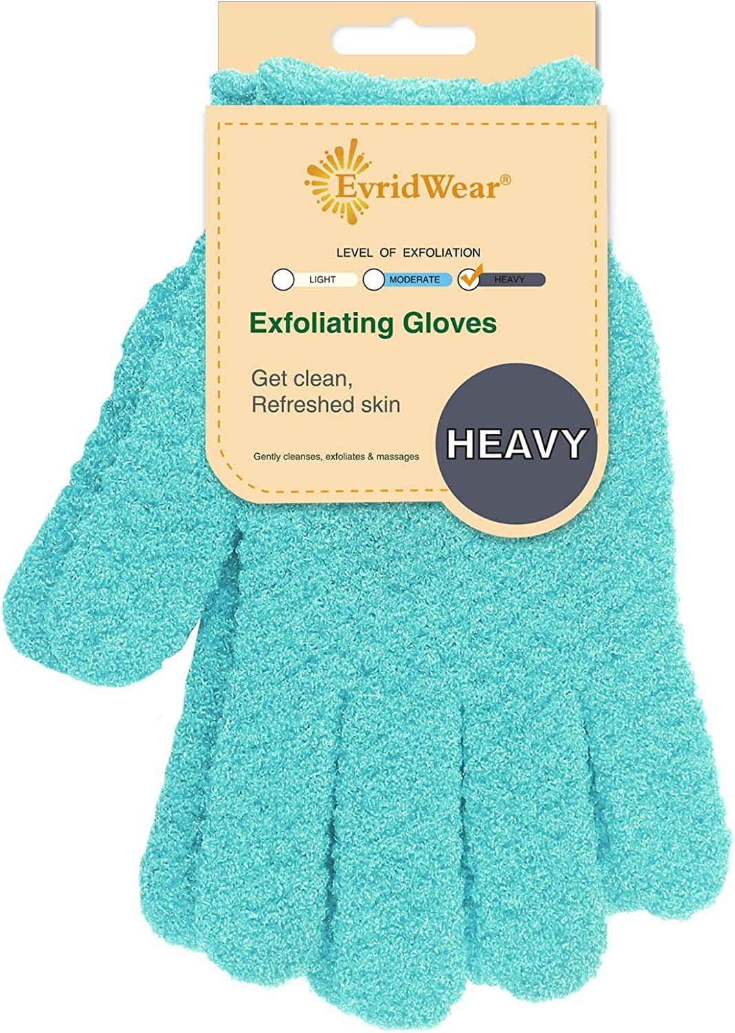 EvridWear Exfoliating Dual Texture Bath Gloves for Shower, Spa, Massage ...