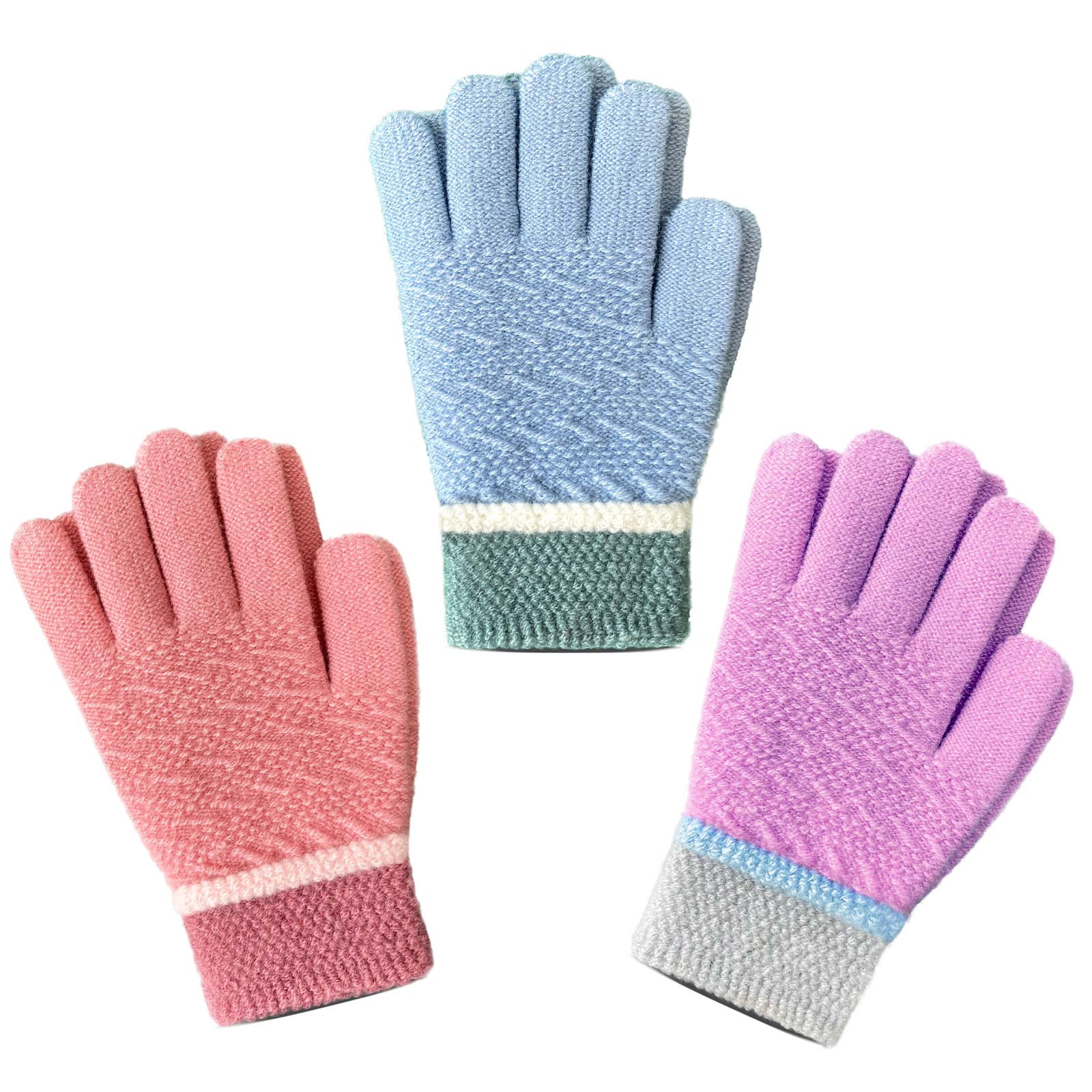 EvridWear Insulated Toddler Snow Gloves for Kids 4-14 Years, 3 Pairs ...