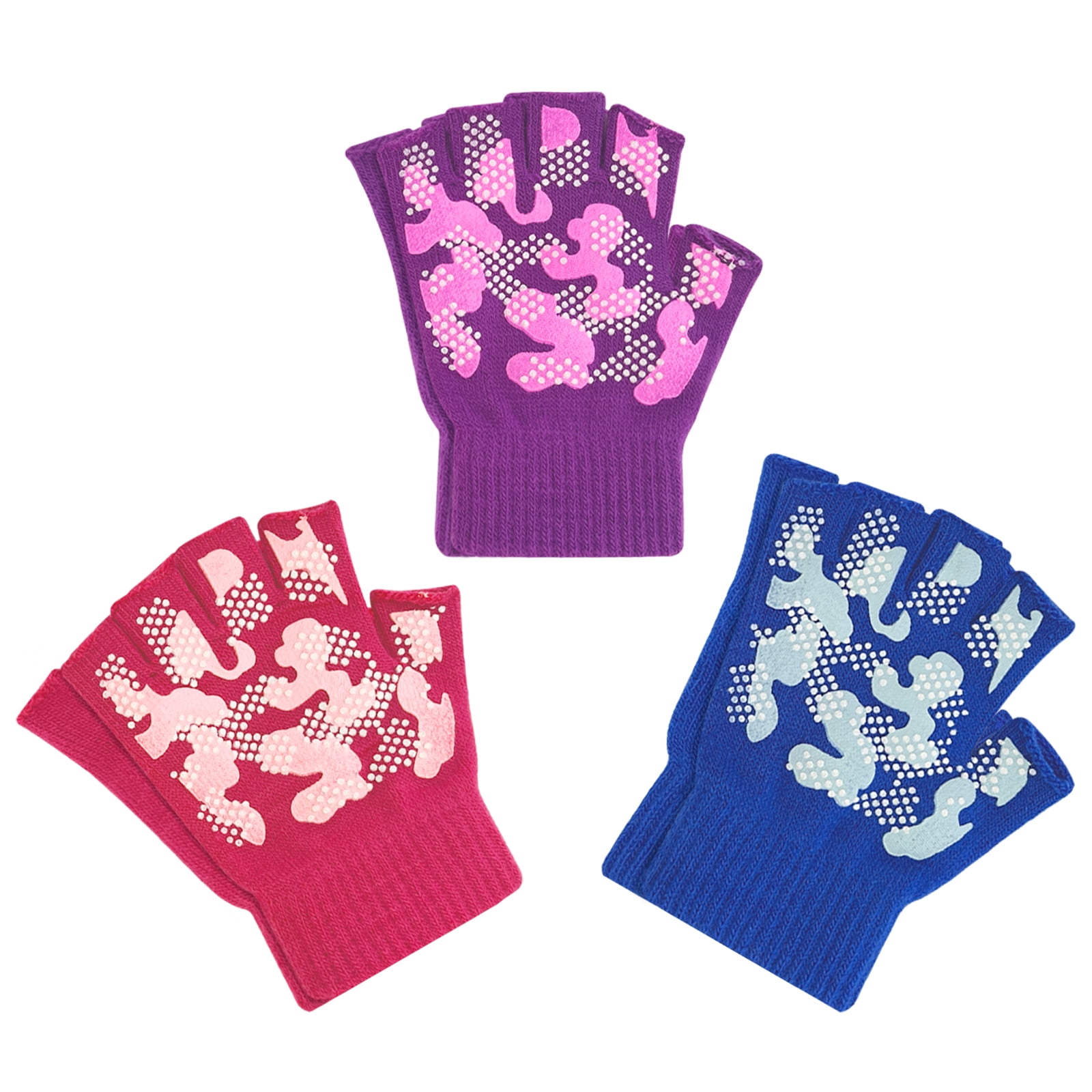 EvridWear Kids Touch Screen Fingerless Winter Warm Gloves,3 Pairs Half ...