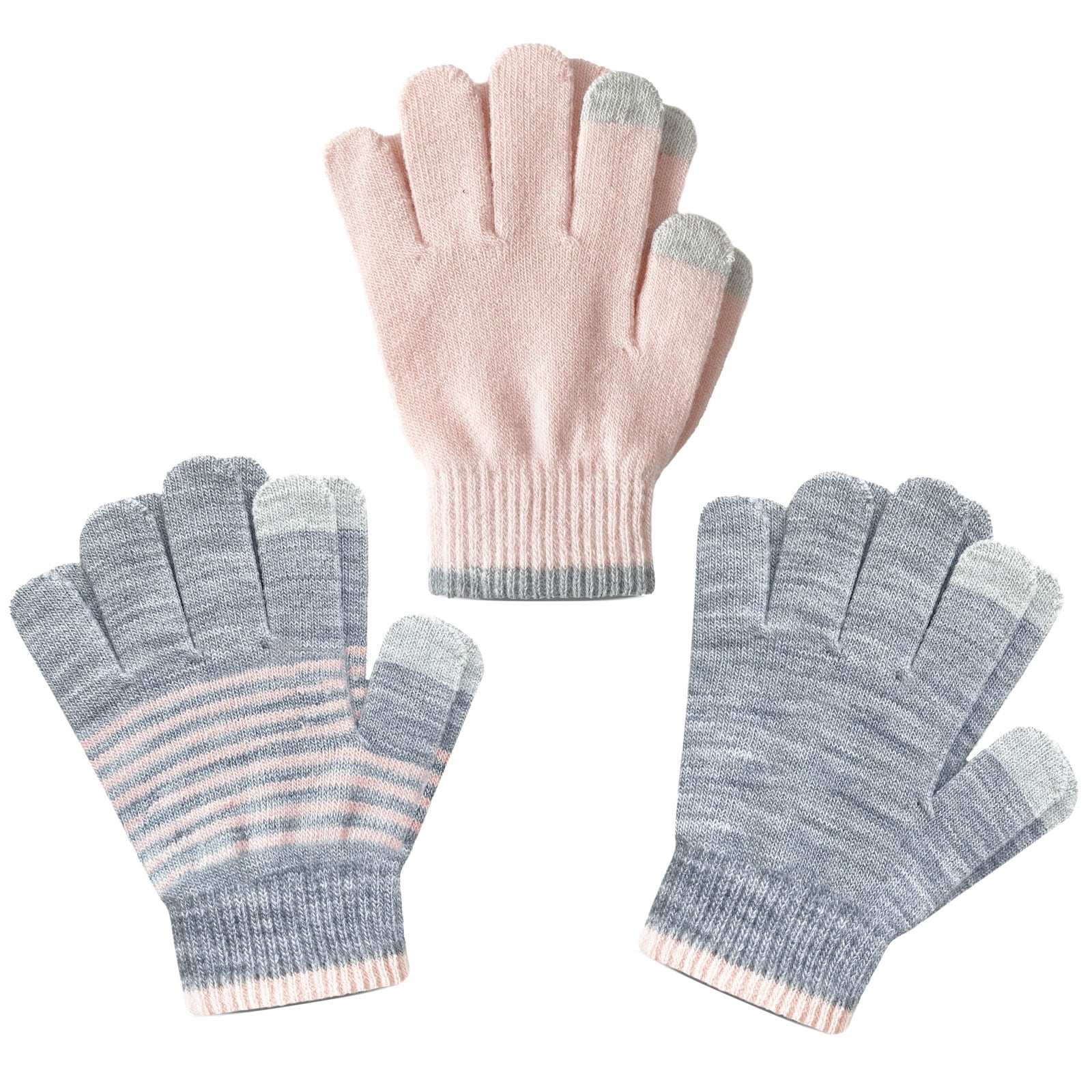 EvridWear Kids Warm Gloves with Touchscreen Fingers, Children Knit ...