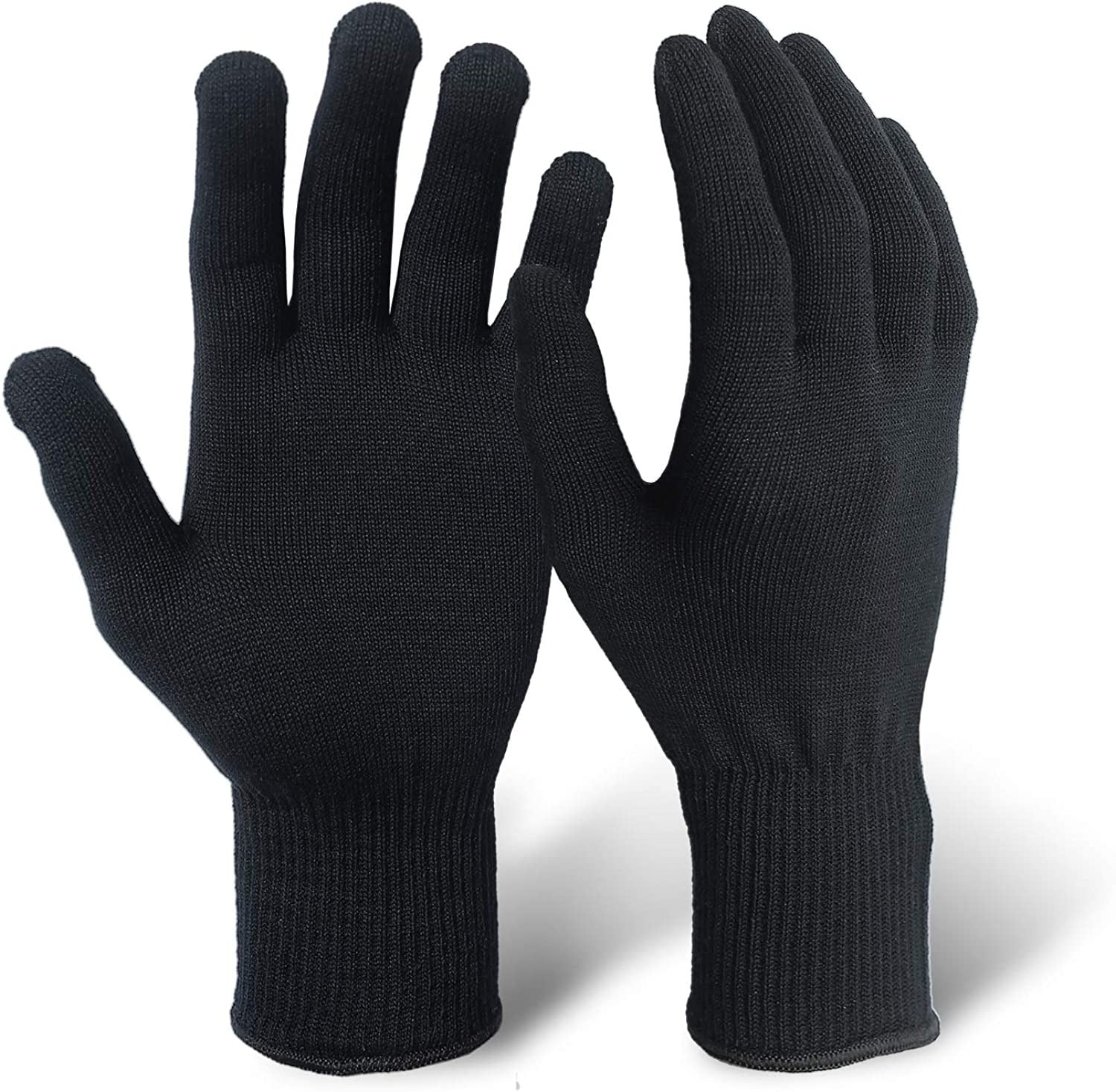 EvridWear, Silk Knit Unisex Gloves, XL, Full Finger Black - Walmart.com