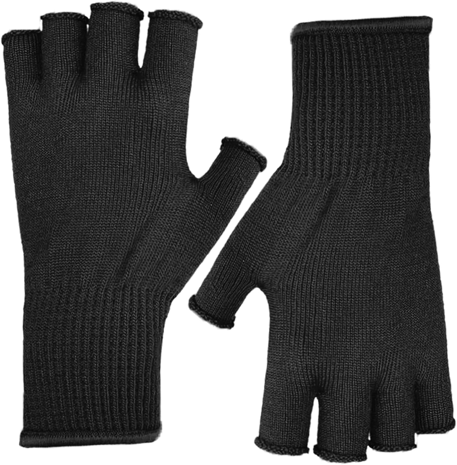 EvridWear Unisex Men Women Merino Wool String Knit Liner Fingerless ...
