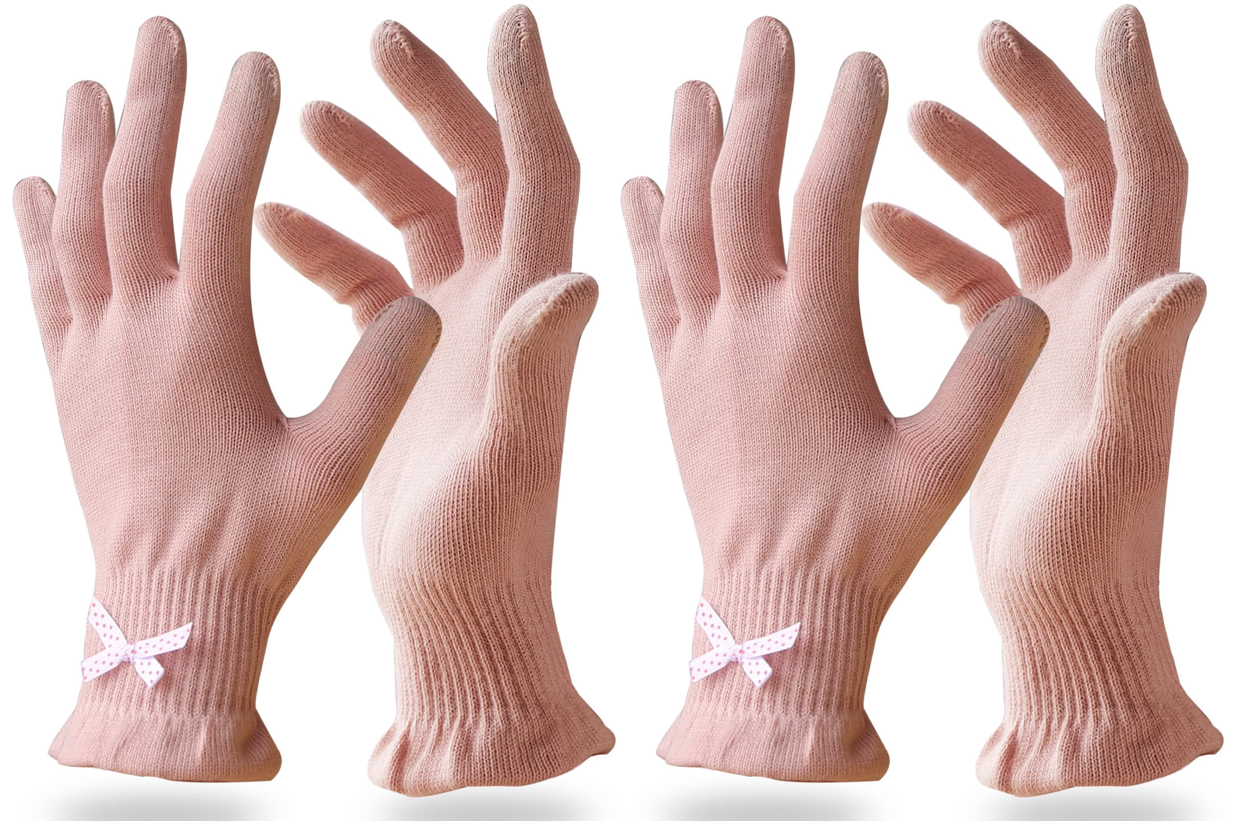 Evridwear Beauty Cotton Gloves with Touchscreen Fingers for SPA, Eczema ...