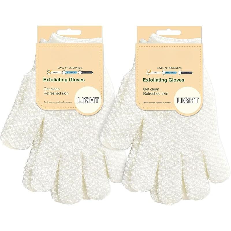 Evridwear Exfoliating Dual Texture Bath Gloves for Shower, Spa, Massage ...