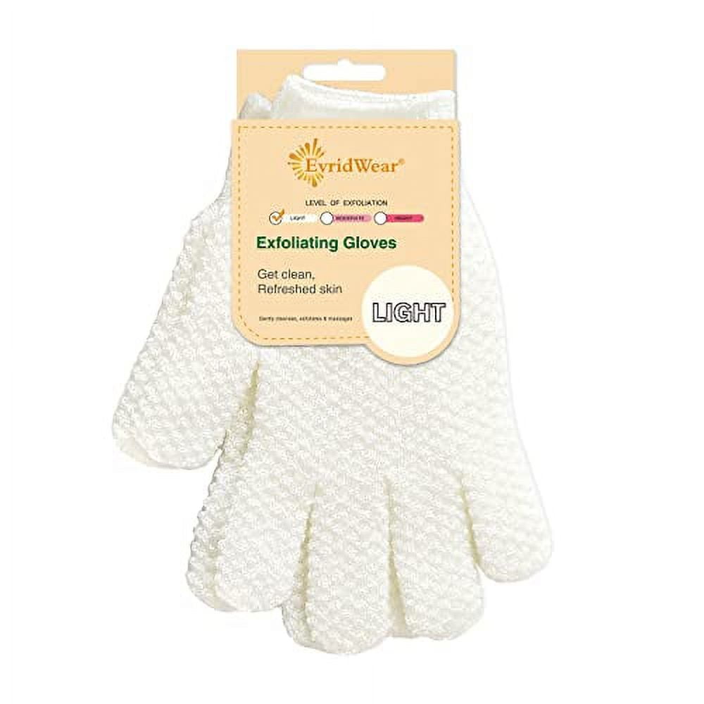 Evridwear Exfoliating Gloves for Shower, 100% Nylon Thick Soft Medium ...