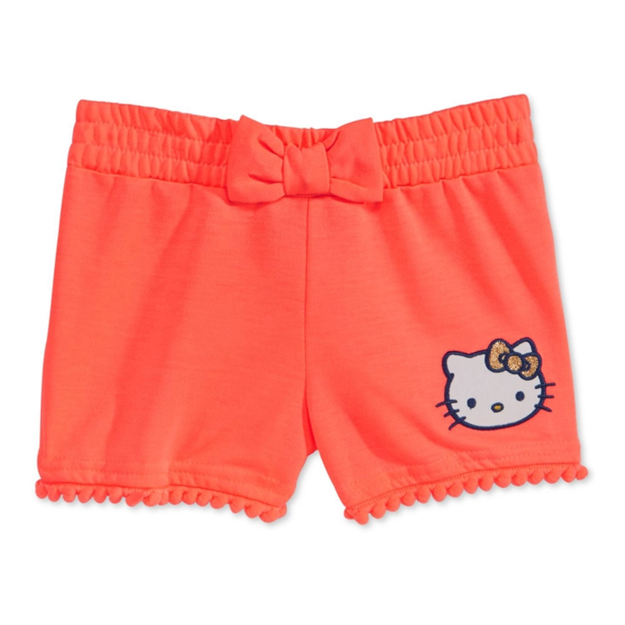 Evy Of California Girls Neon Coral Hello Kitty Pom-Pom Casual Walking ...