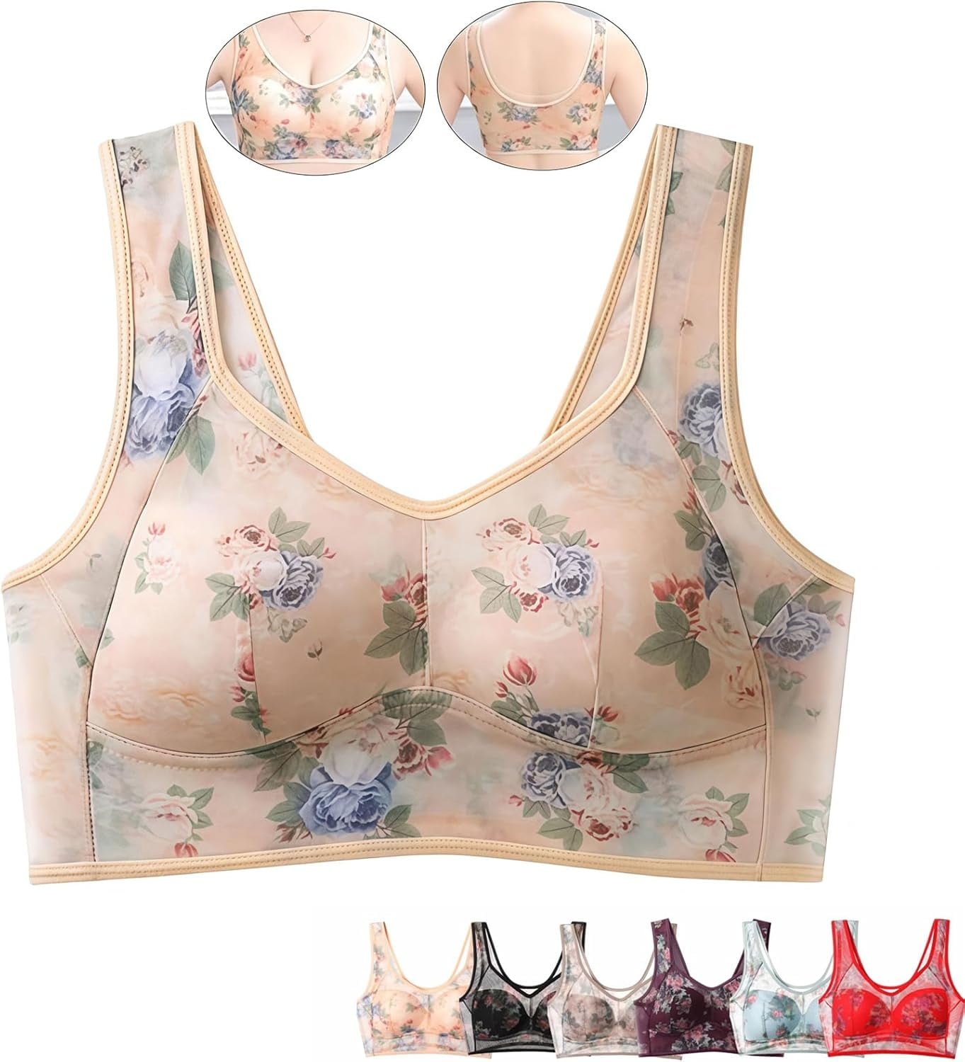 Evylady Ice Silk Bra, ElleBloom - Soft Silk Lace Everyday Comfort Bra ...